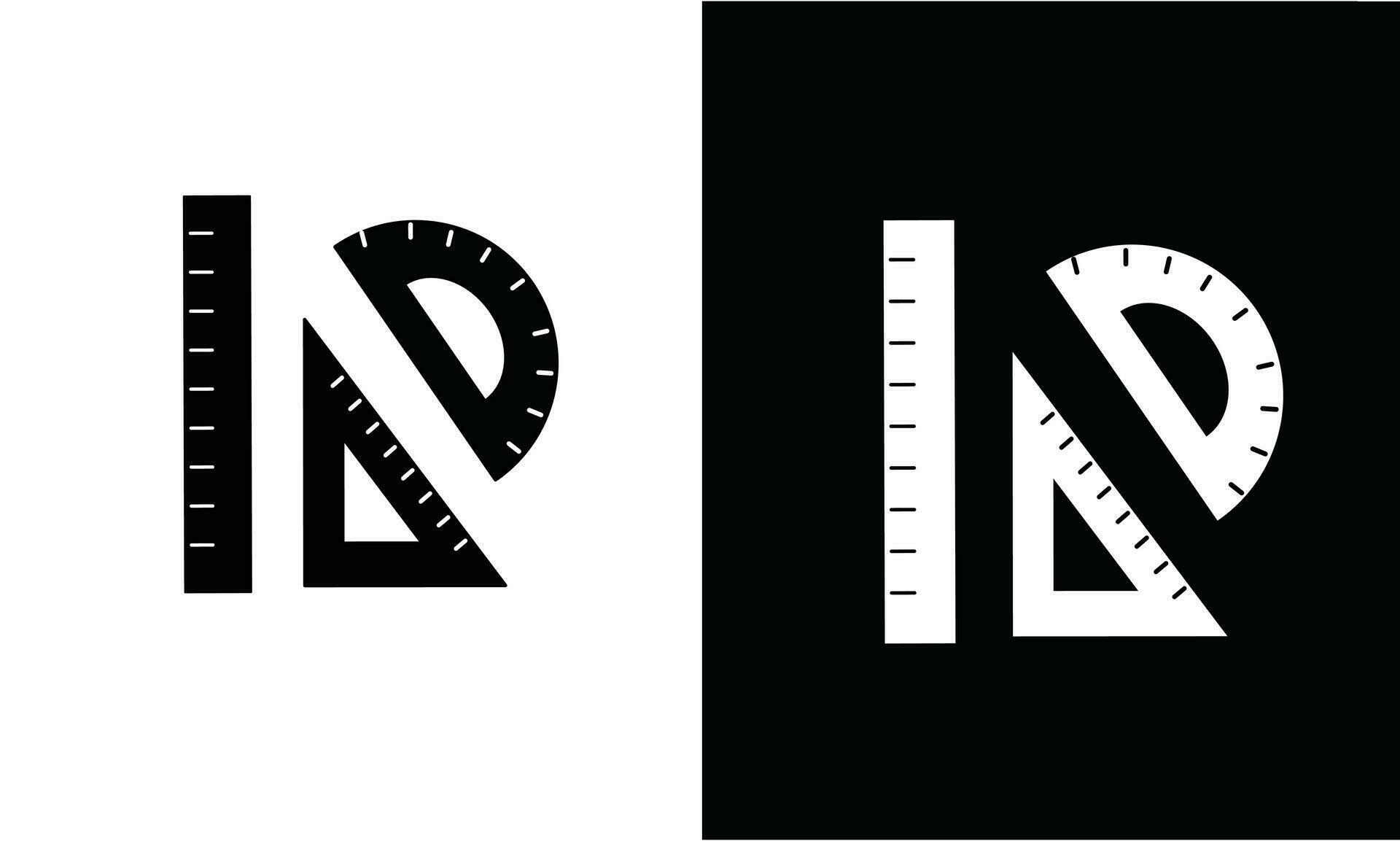 Ruler Triangle Ruler Protractor Icon Vector Silhouette Style School Supplies Icon Vector