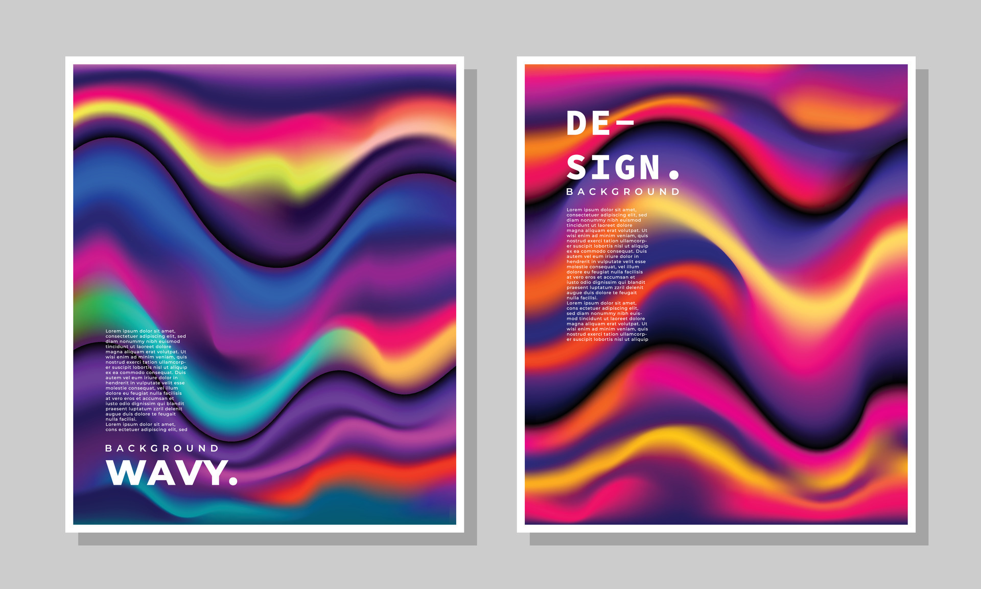 Abstract Wavy Gradient Mesh Background Template Copy Space Set Colorful Fluid And Liquid