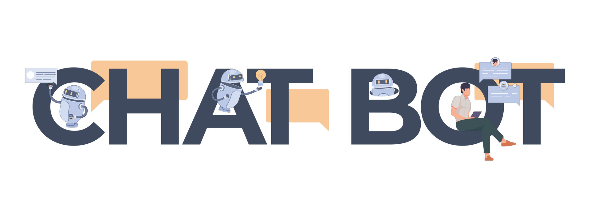 Chat Bot Text Composition 26321402 Vector Art At Vecteezy