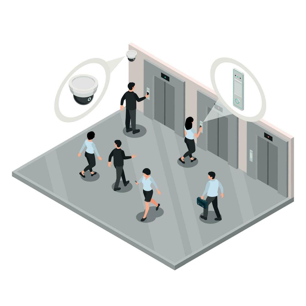 Access Control Elevators Composition 26321425 Vector Art at Vecteezy