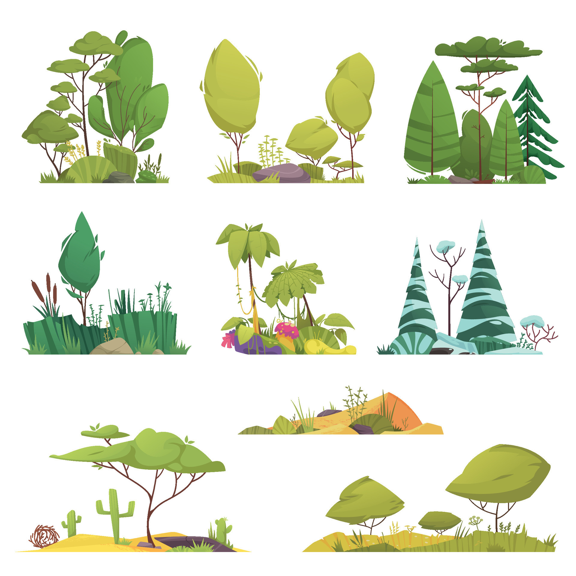 Ecosystem Types Set 26321647 Vector Art at Vecteezy