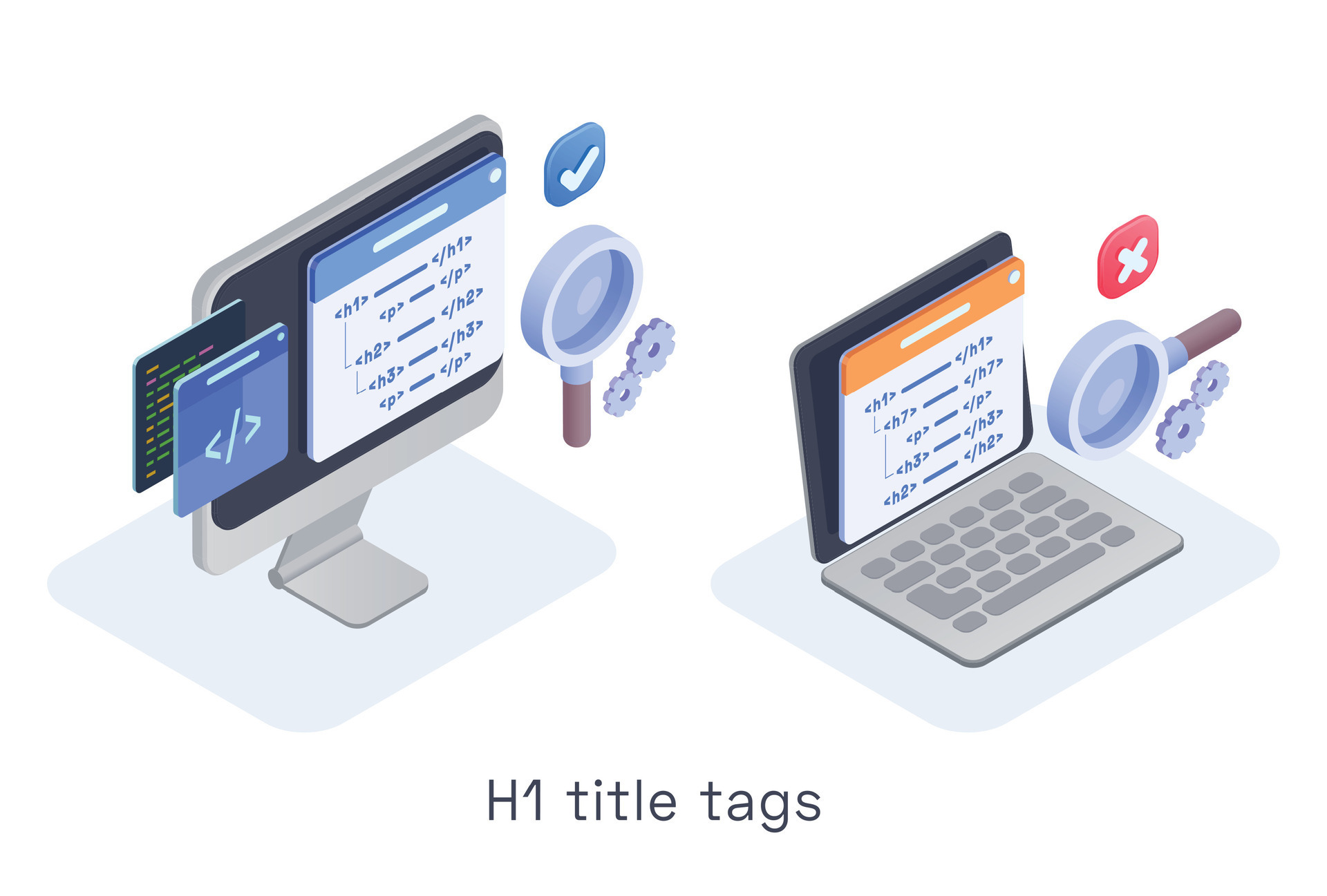 SEO Coding Isometric Composition 26321916 Vector Art at Vecteezy