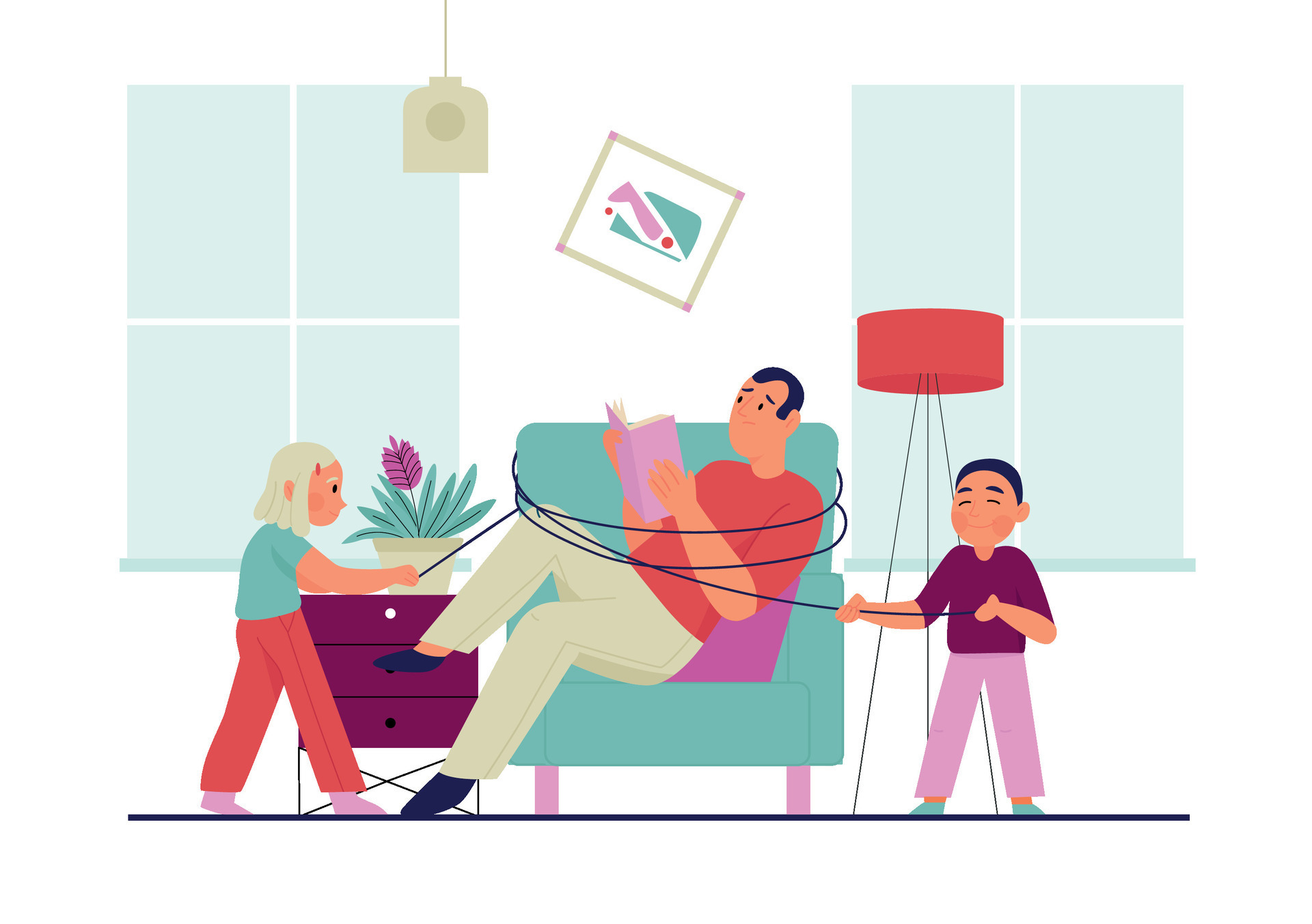 Stressed Parenting Concept 26322113 Vector Art at Vecteezy