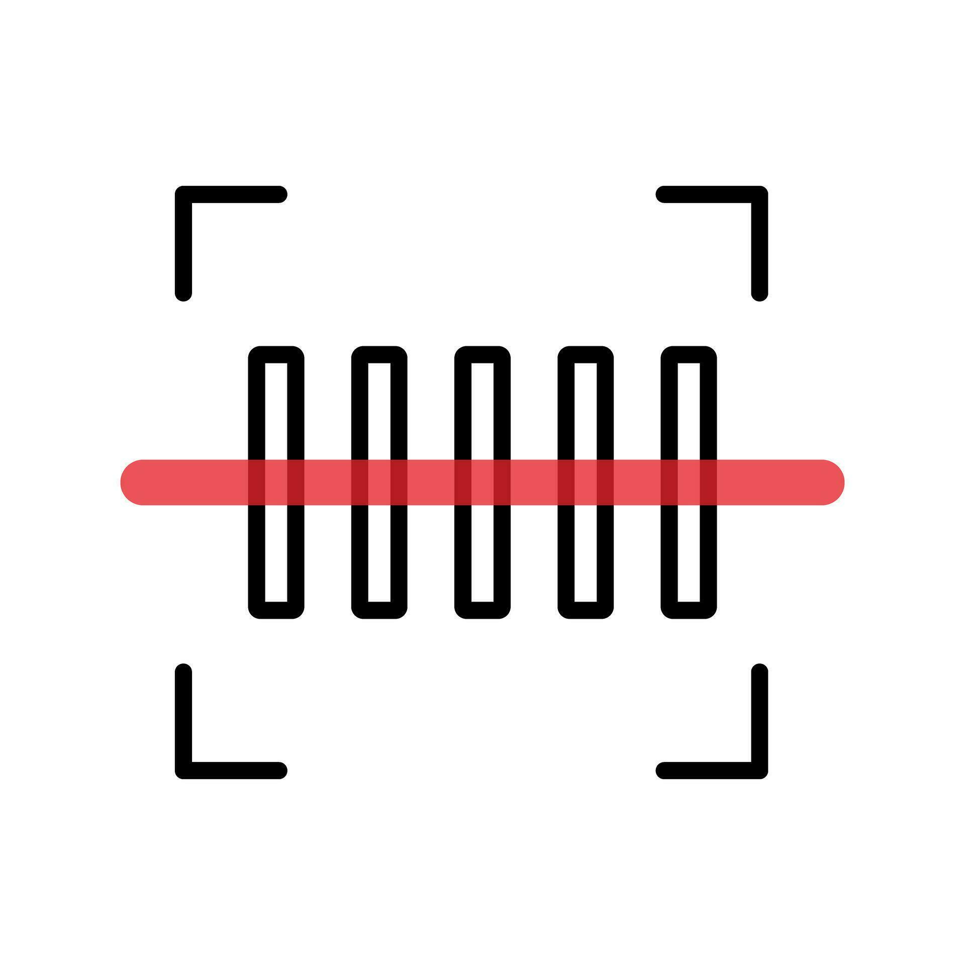 Code scanning icon. Red sensor. Vector. 26322650 Vector Art at Vecteezy