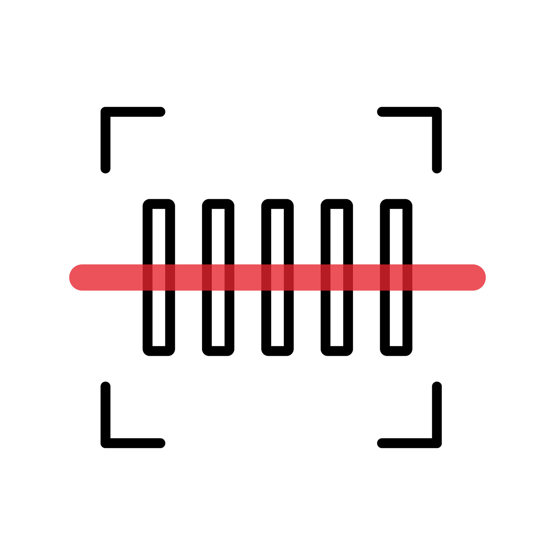 Code scanning icon. Red sensor. Vector. 26322650 Vector Art at Vecteezy