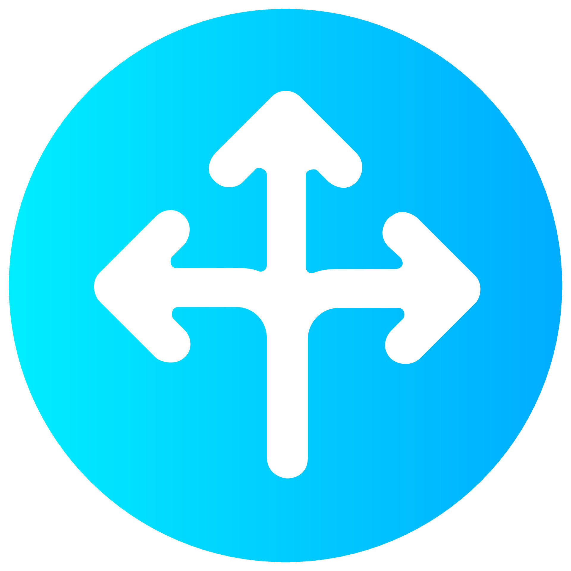 multiple split arrow vector gradient round icon 26323073 Vector Art at ...