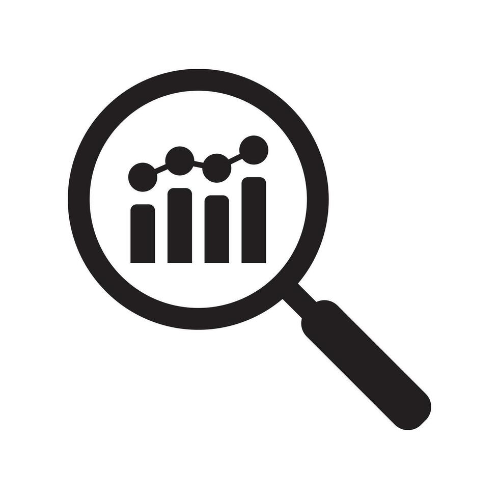 Analytic vector icon - magnifying glass with bar chart. 26323449 Vector ... Analytic vector icon - magnifying glass with bar chart. 26323449 Vector ...