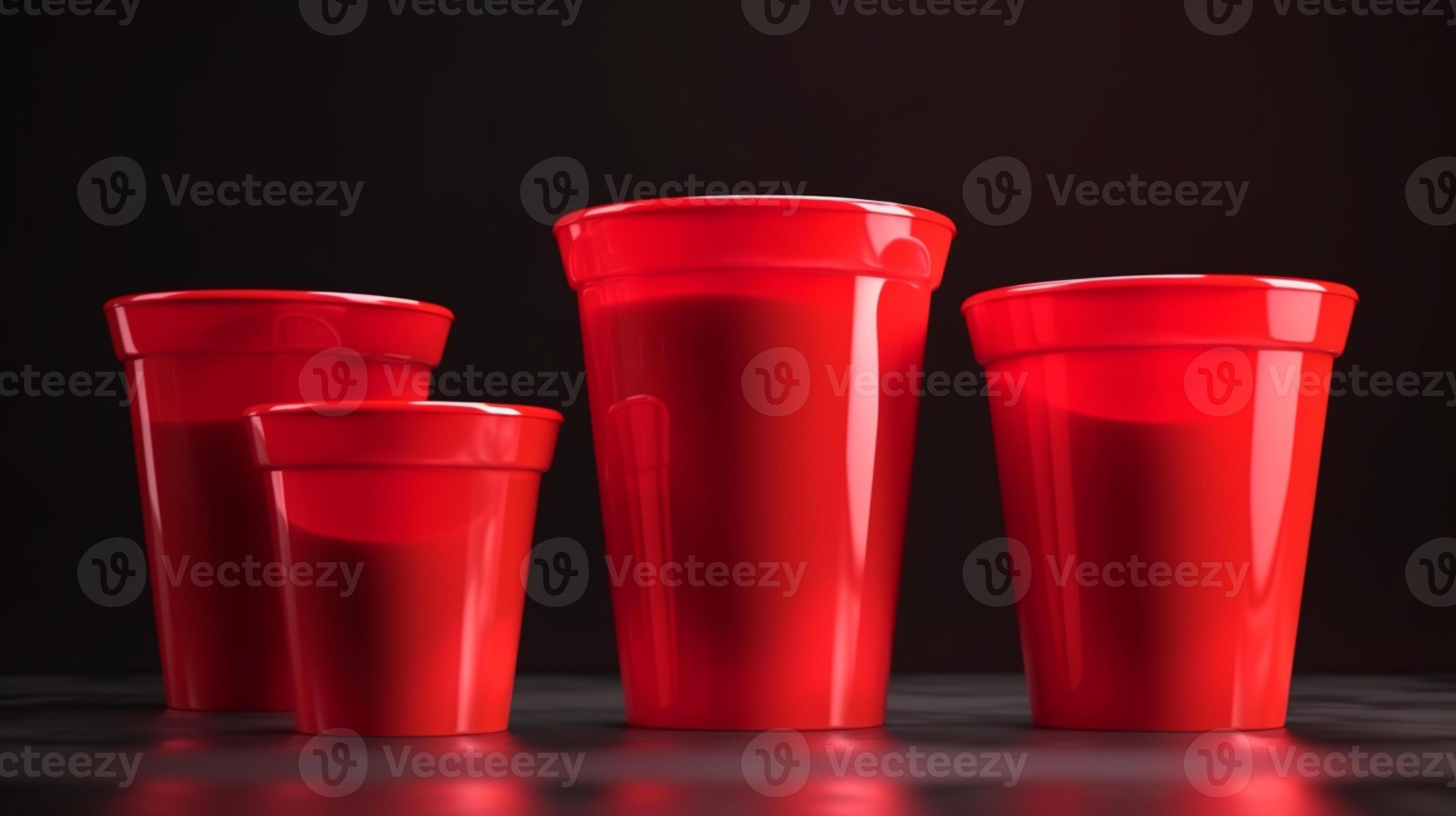 Create A Bold And Statement Making Look With This Empty Juice Cups Mockup In Vibrant Red