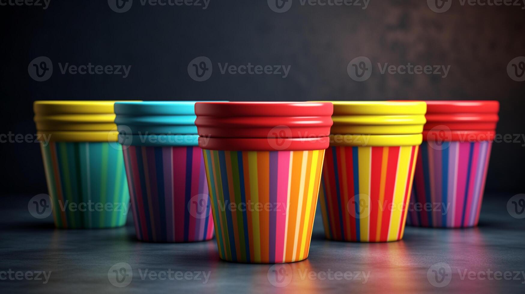 Create A Fun And Playful Branding Look With This Empty Juice Cups Mockup In Multi Colored