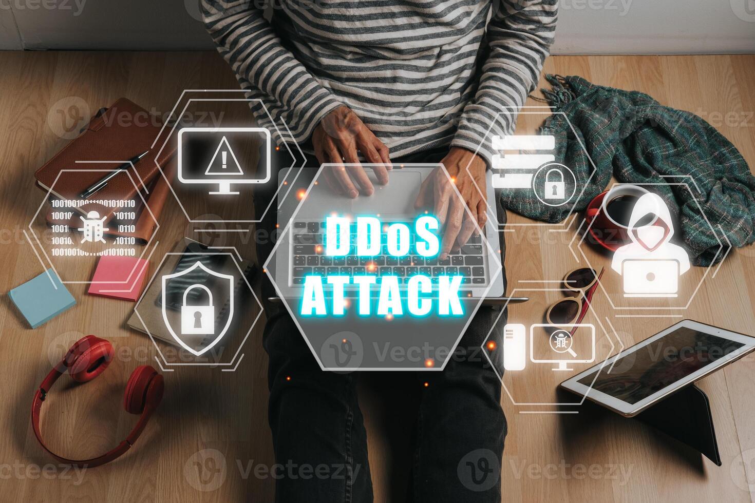 DDoS attack concept, Person typing on keyboard computer with DDoS ... DDoS attack concept, Person typing on keyboard computer with DDoS ...
