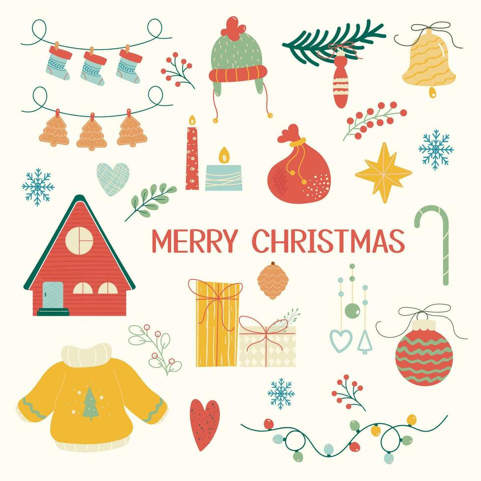 Hand drawn christmas decoration, elements 26333310 Vector Art at Vecteezy