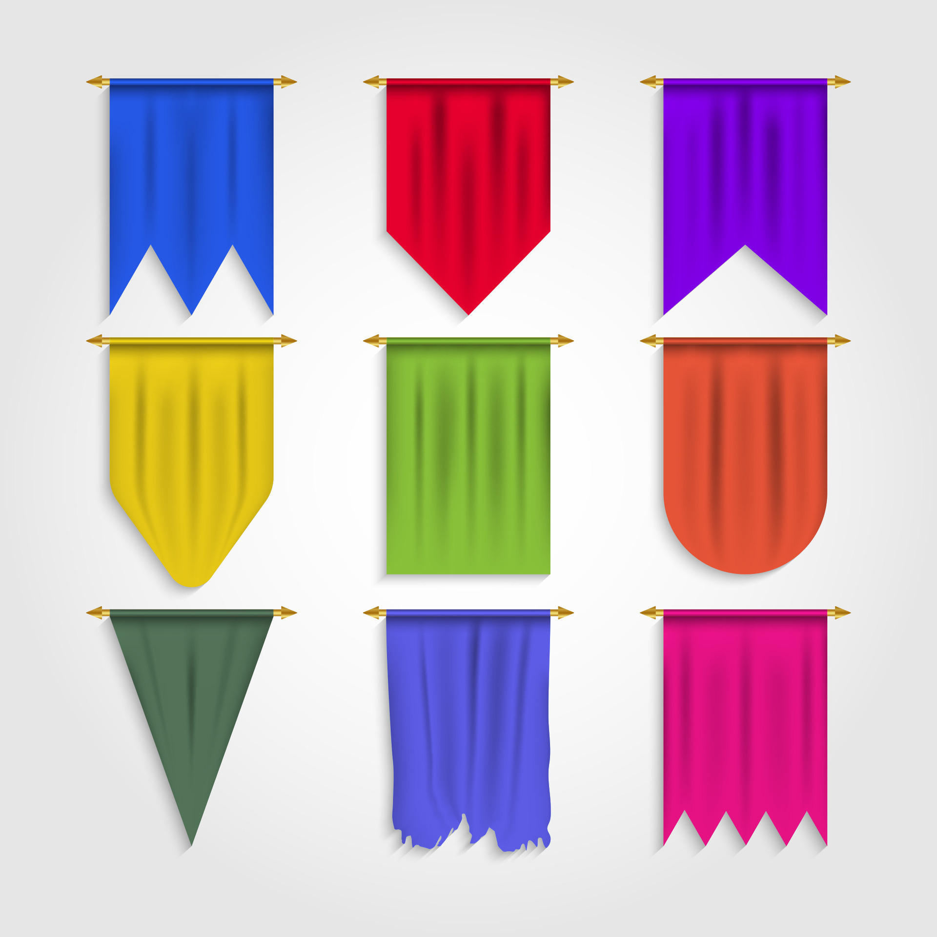 Colorful flags in different shapes 26333643 Vector Art at Vecteezy