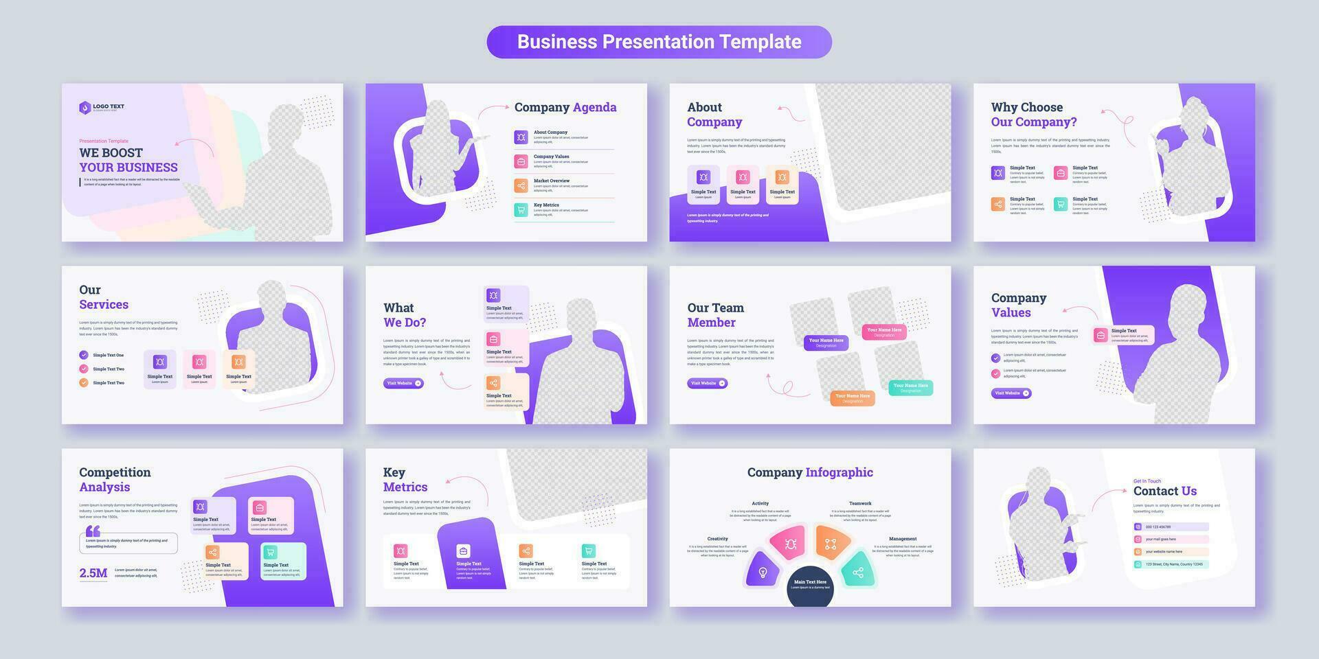 Creative business presentation slides template design. Use for modern ... Creative business presentation slides template design. Use for modern ...