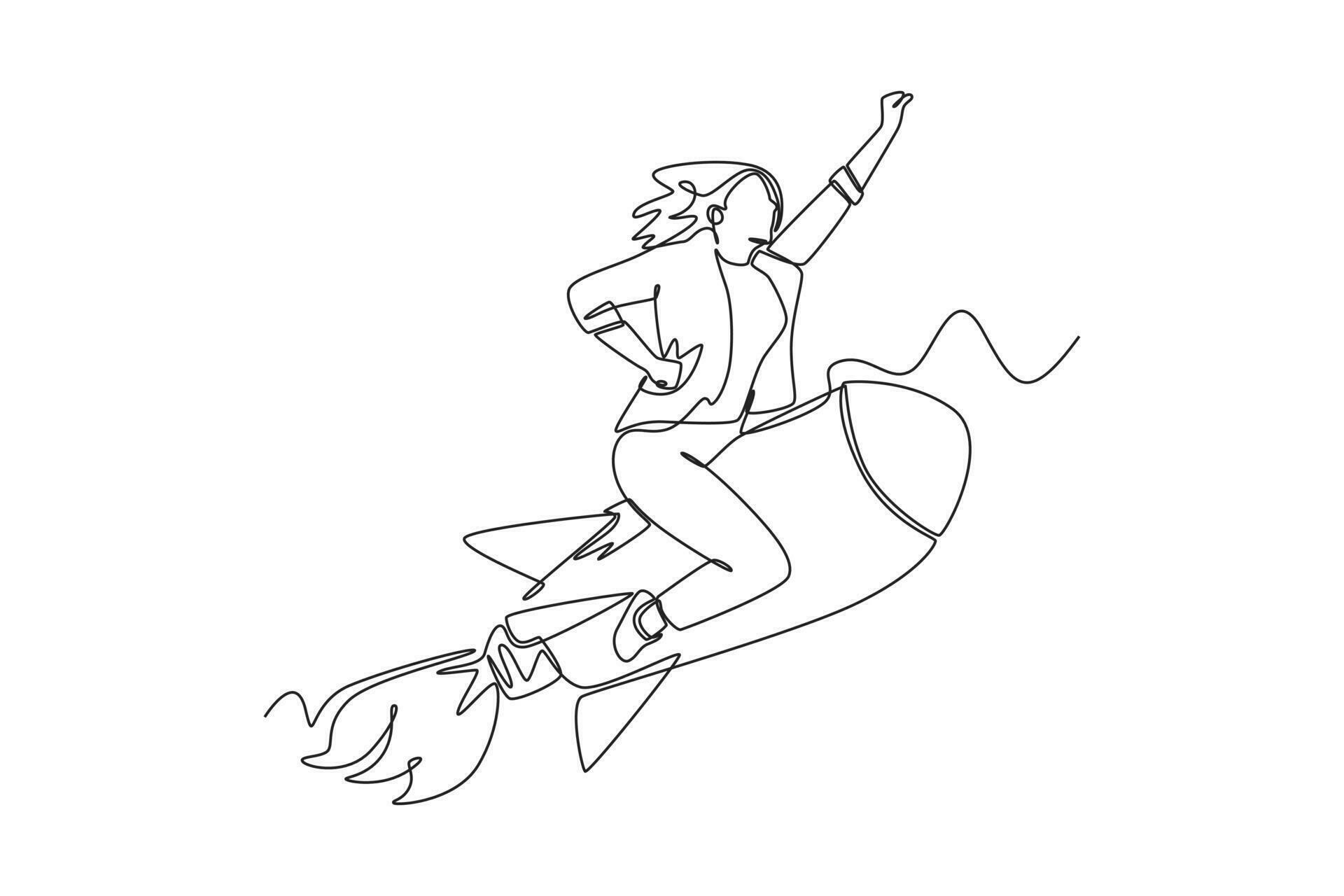 Single one line drawing concept of productivity boosting. Continuous ...