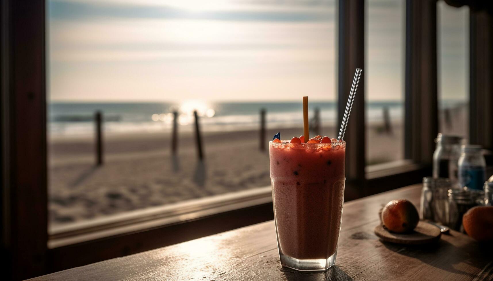Refreshing summer cocktail on wooden table outdoors generated by AI 26349923 Stock Photo at Vecteezy