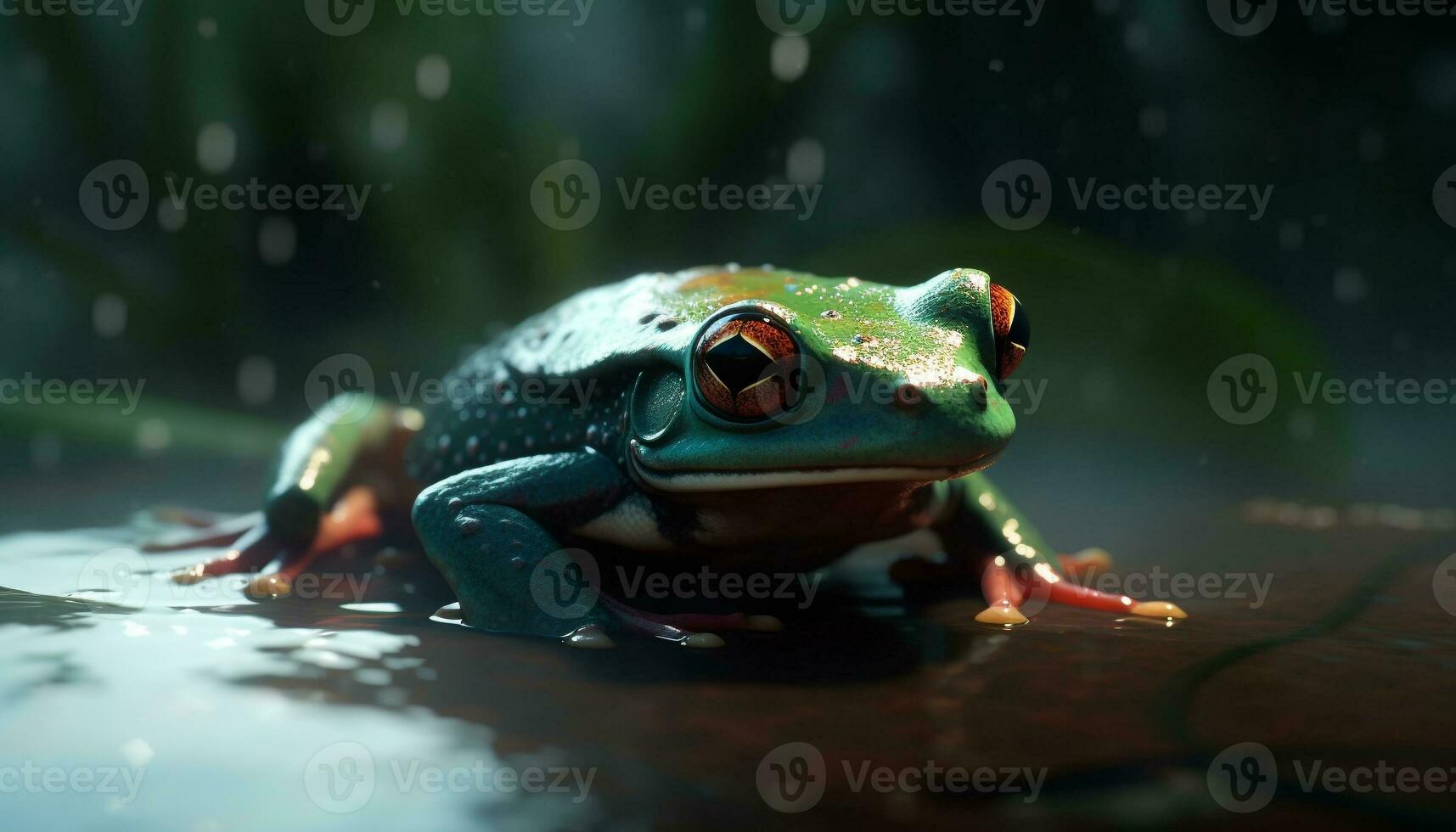 Slimy toad sitting on wet leaf generated by AI 26350415 Stock Photo at ... Slimy toad sitting on wet leaf generated by AI 26350415 Stock Photo at ...