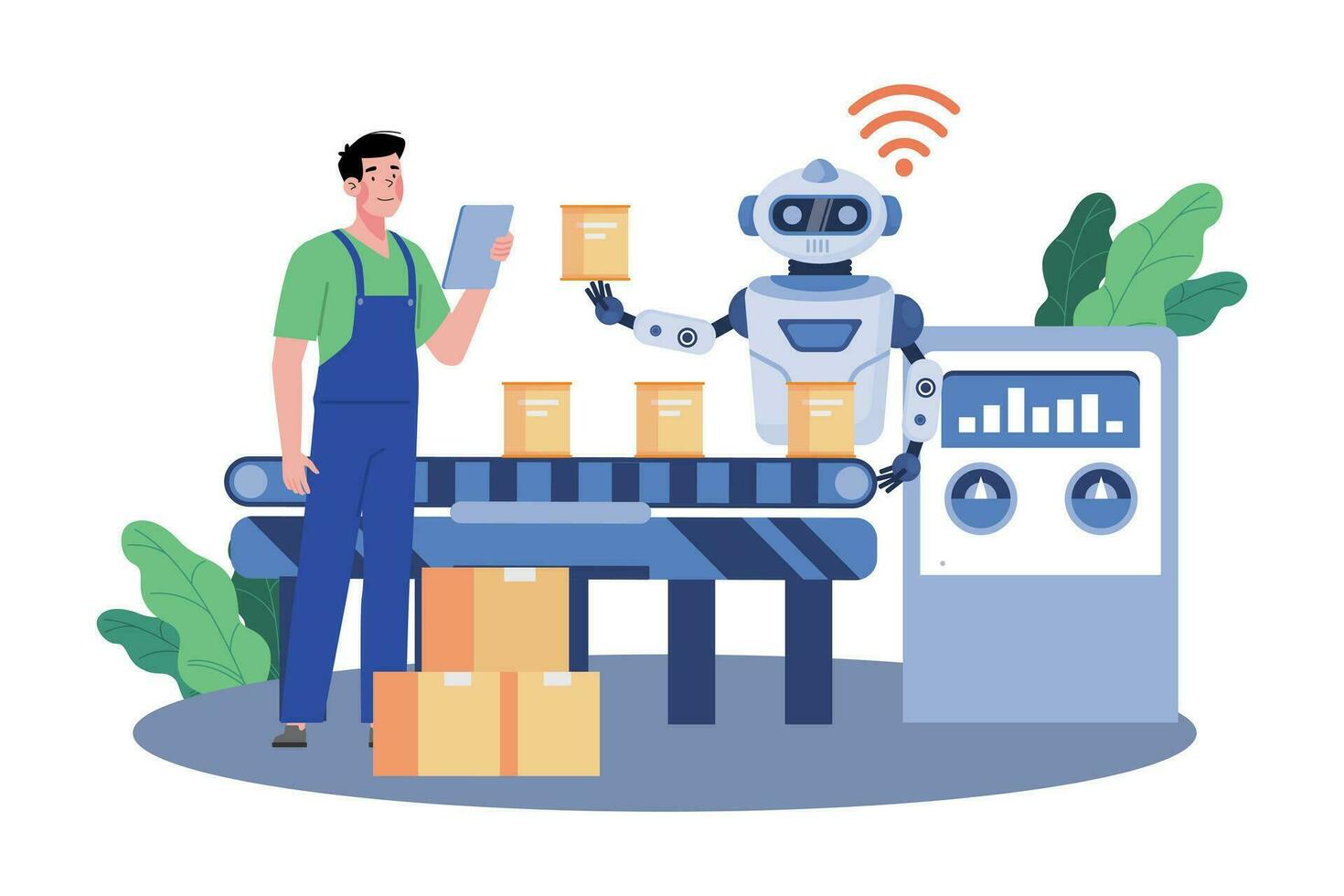 AI-powered robots automate manufacturing processes. 26357068 Vector Art ... AI-powered robots automate manufacturing processes. 26357068 Vector Art ...