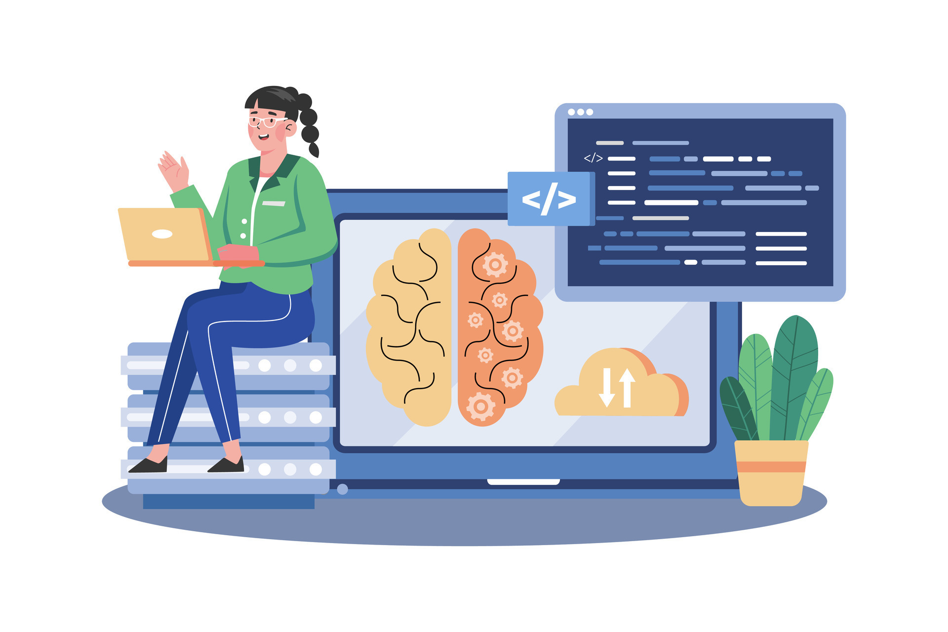 AI improves natural language processing. 26357084 Vector Art at Vecteezy