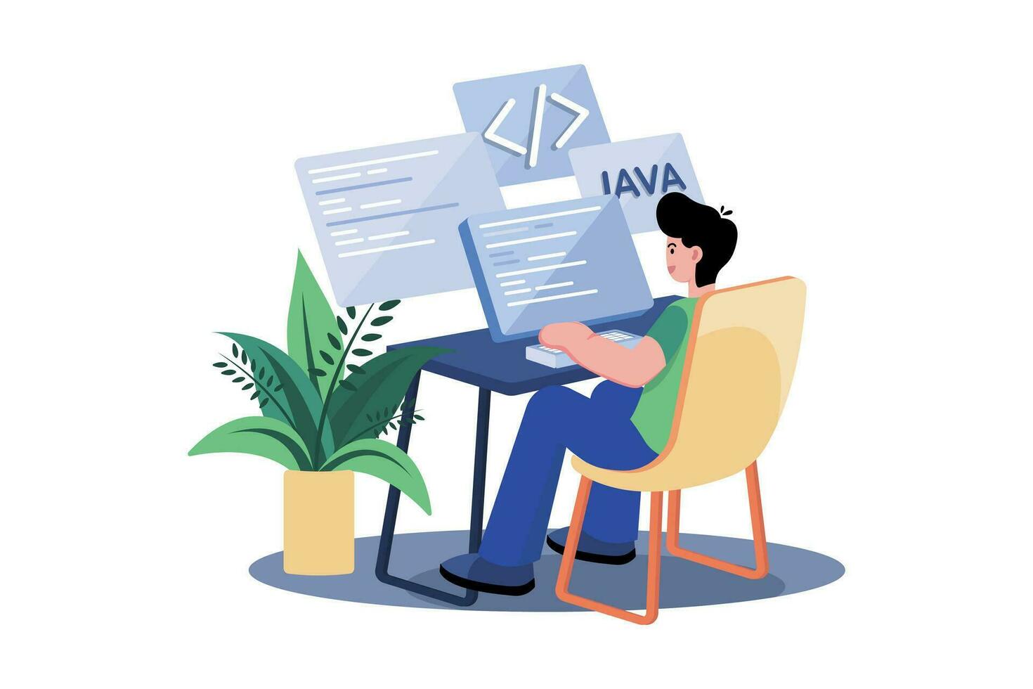 Man Coder Development Programming Computer 26357093 Vector Art At Vecteezy