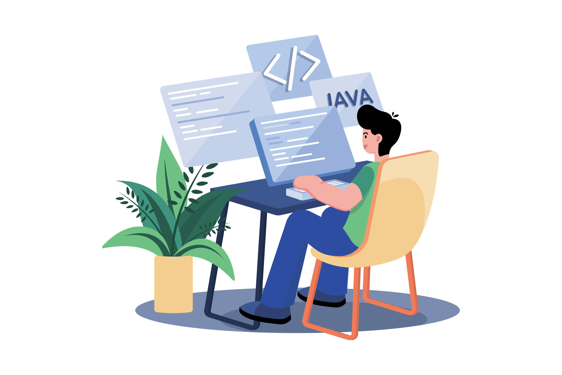 Man Coder Development Programming Computer 26357093 Vector Art At Vecteezy
