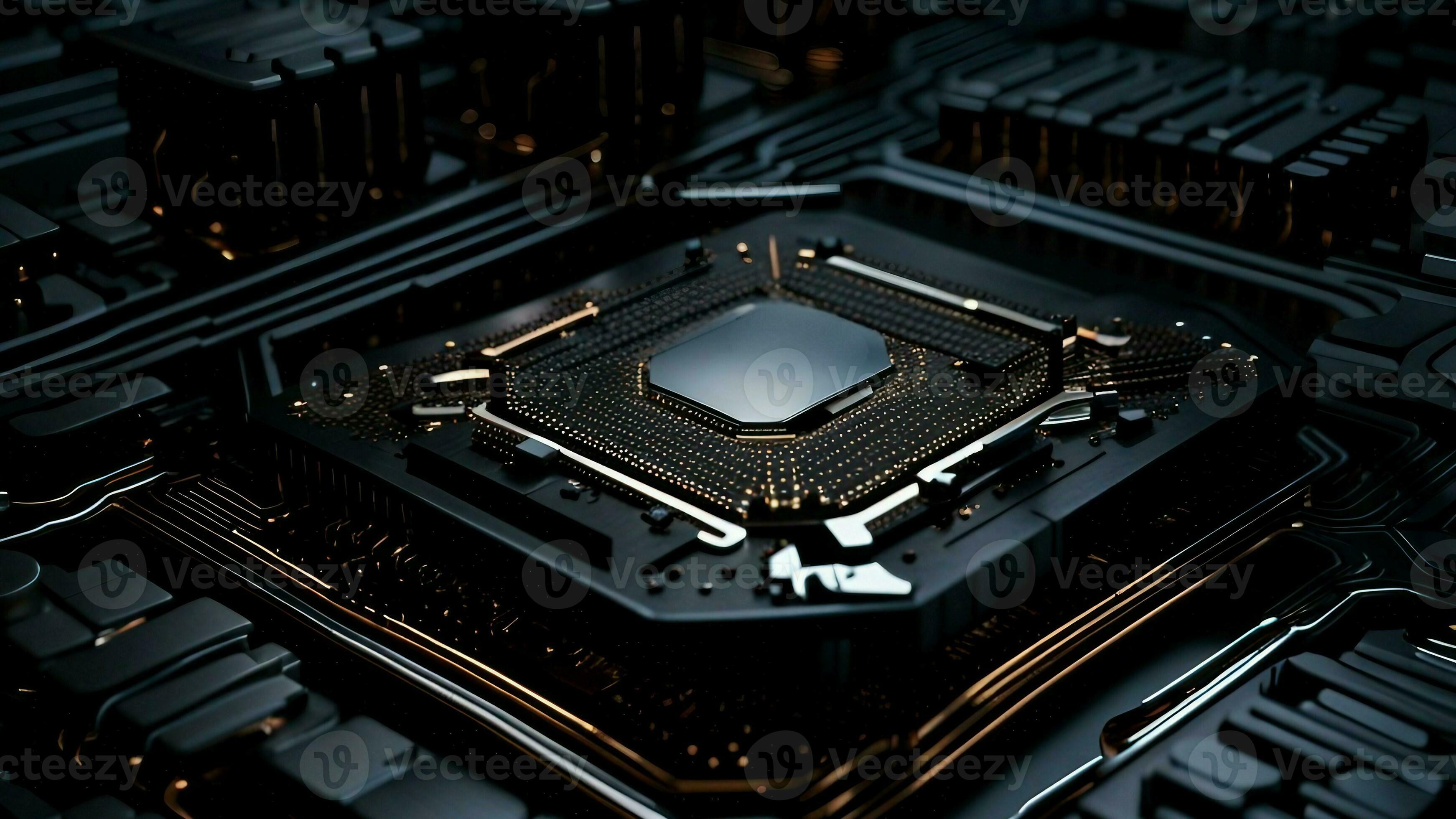 artificial intelligence technology processor computer illustration ...