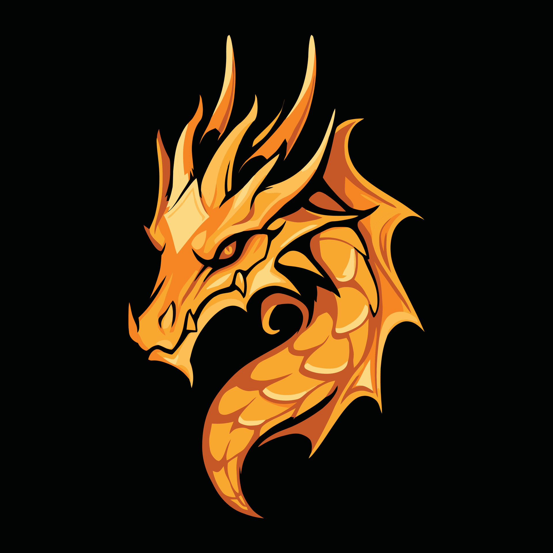 Gold Dragon Head Mascot Logo for Esport. Gold Dragon T-shirt Design ... Gold Dragon Head Mascot Logo for Esport. Gold Dragon T-shirt Design ...