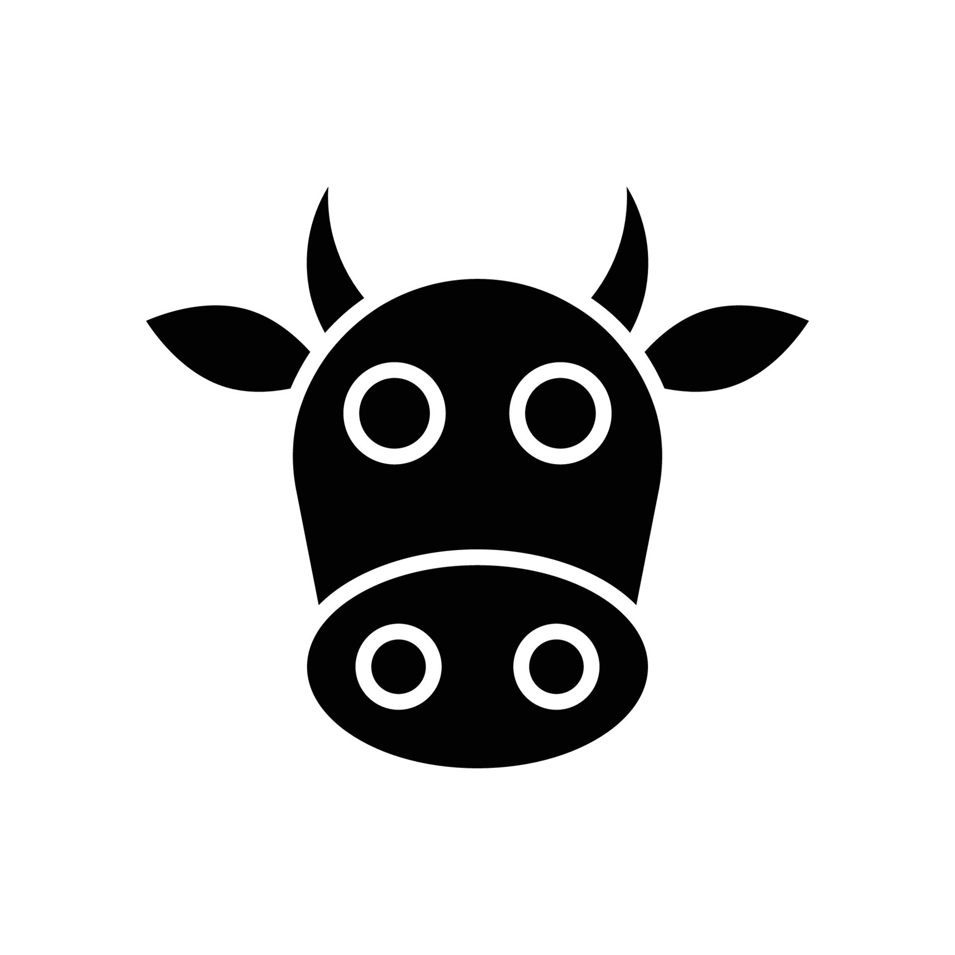 cow head icon. solid icon 26367991 Vector Art at Vecteezy