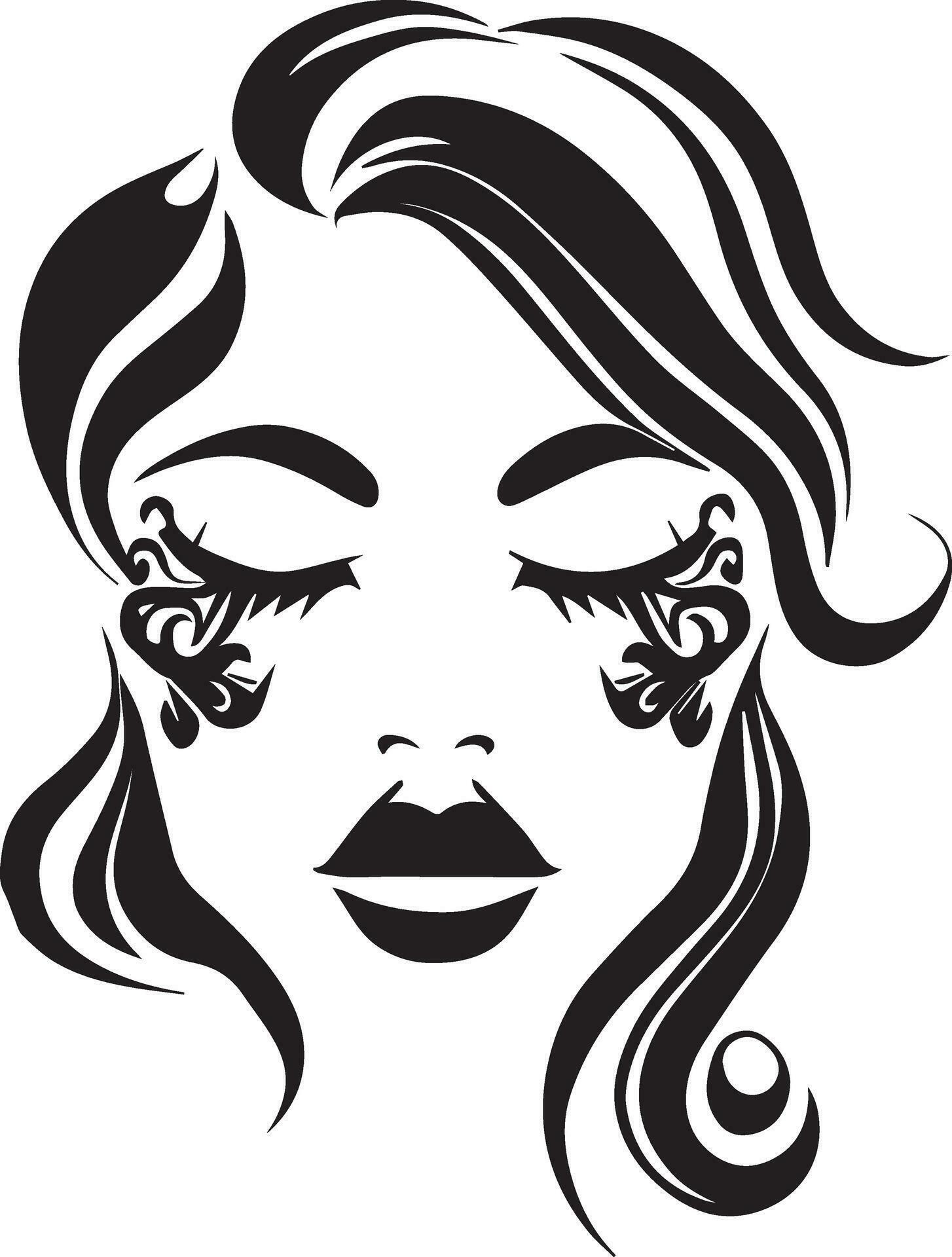 Women Face Tattoo Design Illustration Vector Art 26369931 Vector Art At