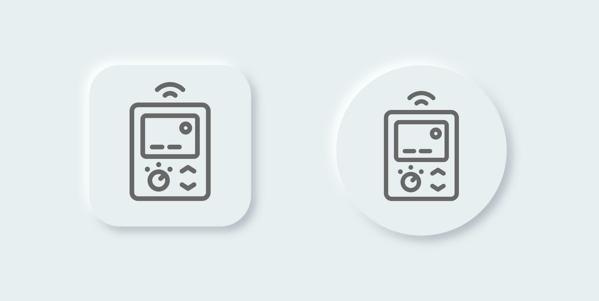 Thermostat Line Icon In Neomorphic Design Style Temperature Technology