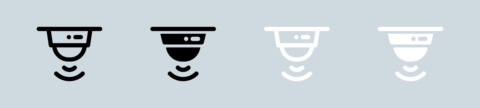 Sensor icon set in black and white. Motion security signs vector ...