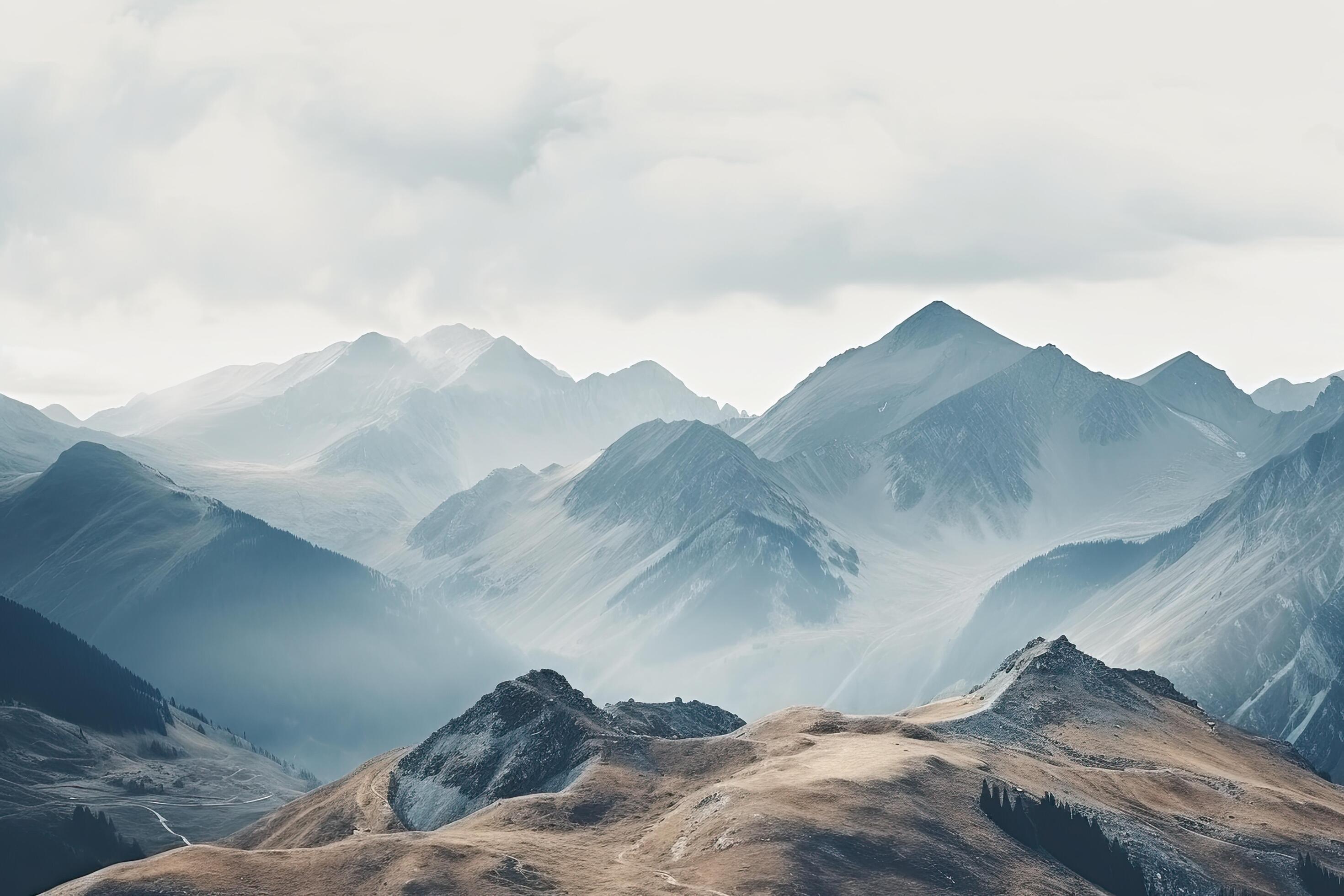 high mountain landscape images covered with snow and clouds 26375111 ...