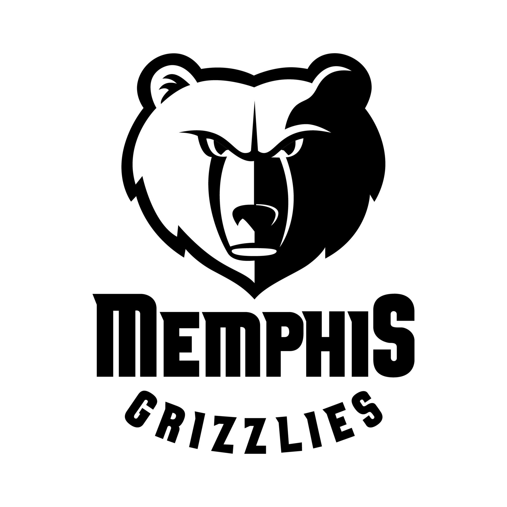 Memphis grizzlies logo black and white logo vector 26377415 Vector Art ...