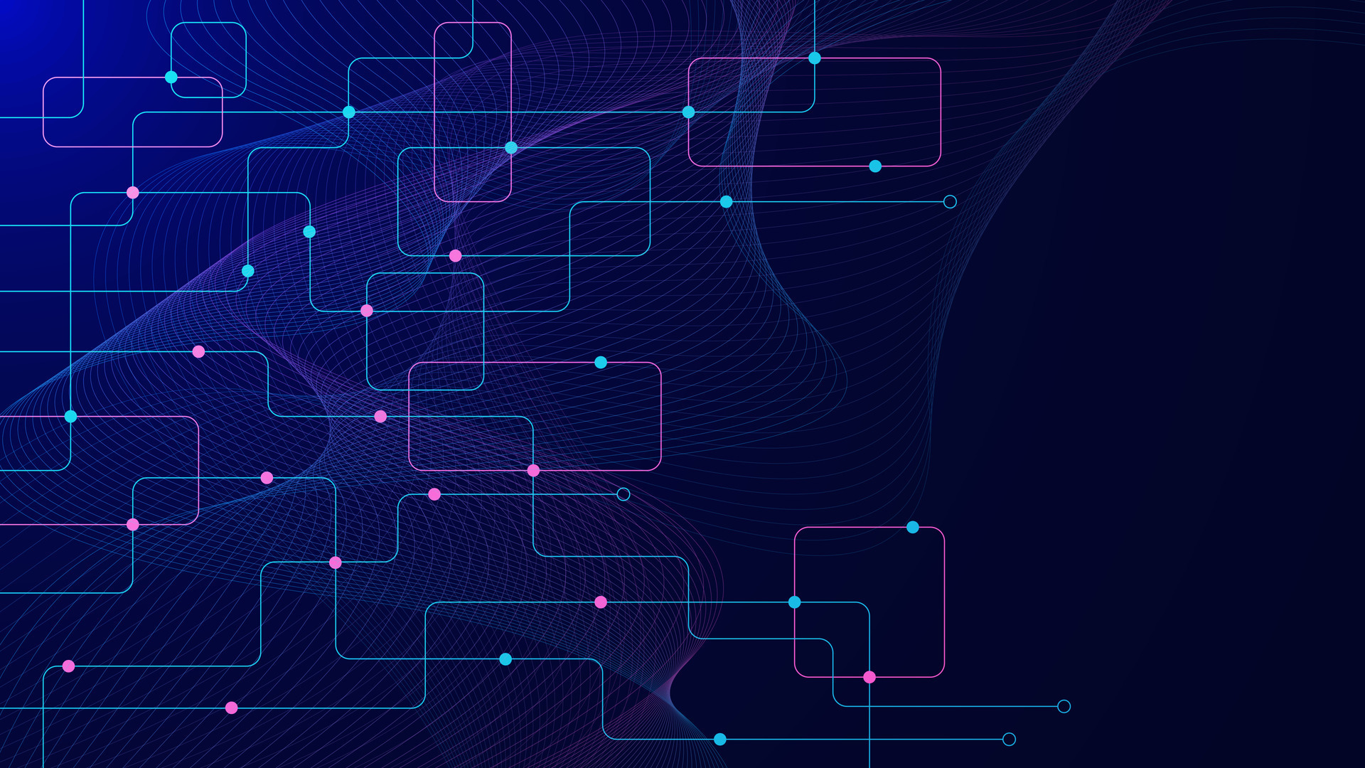 Abstract Connecting Lines And Dots With Wave Flow Network Connection Social Networking And