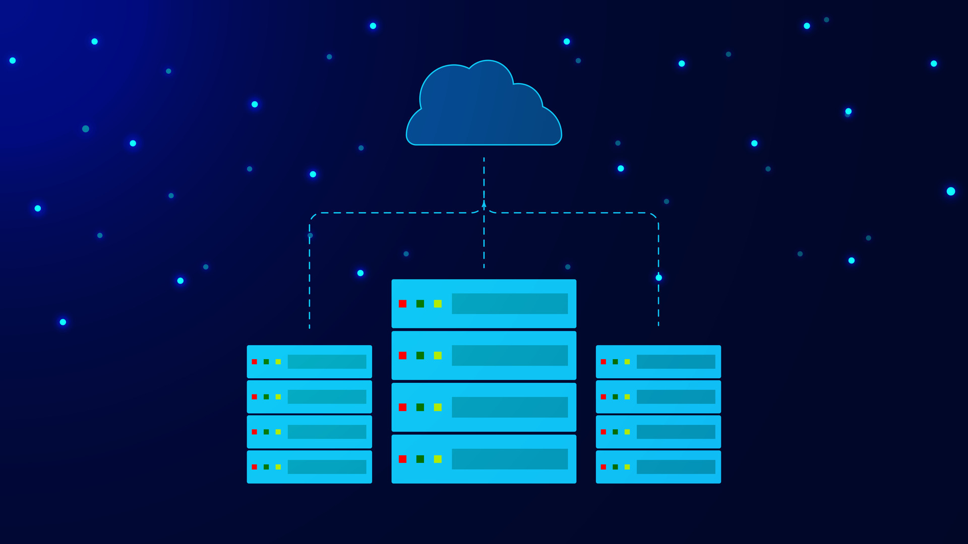 Hosting or host server storage concept. Data exchange service, cloud ...