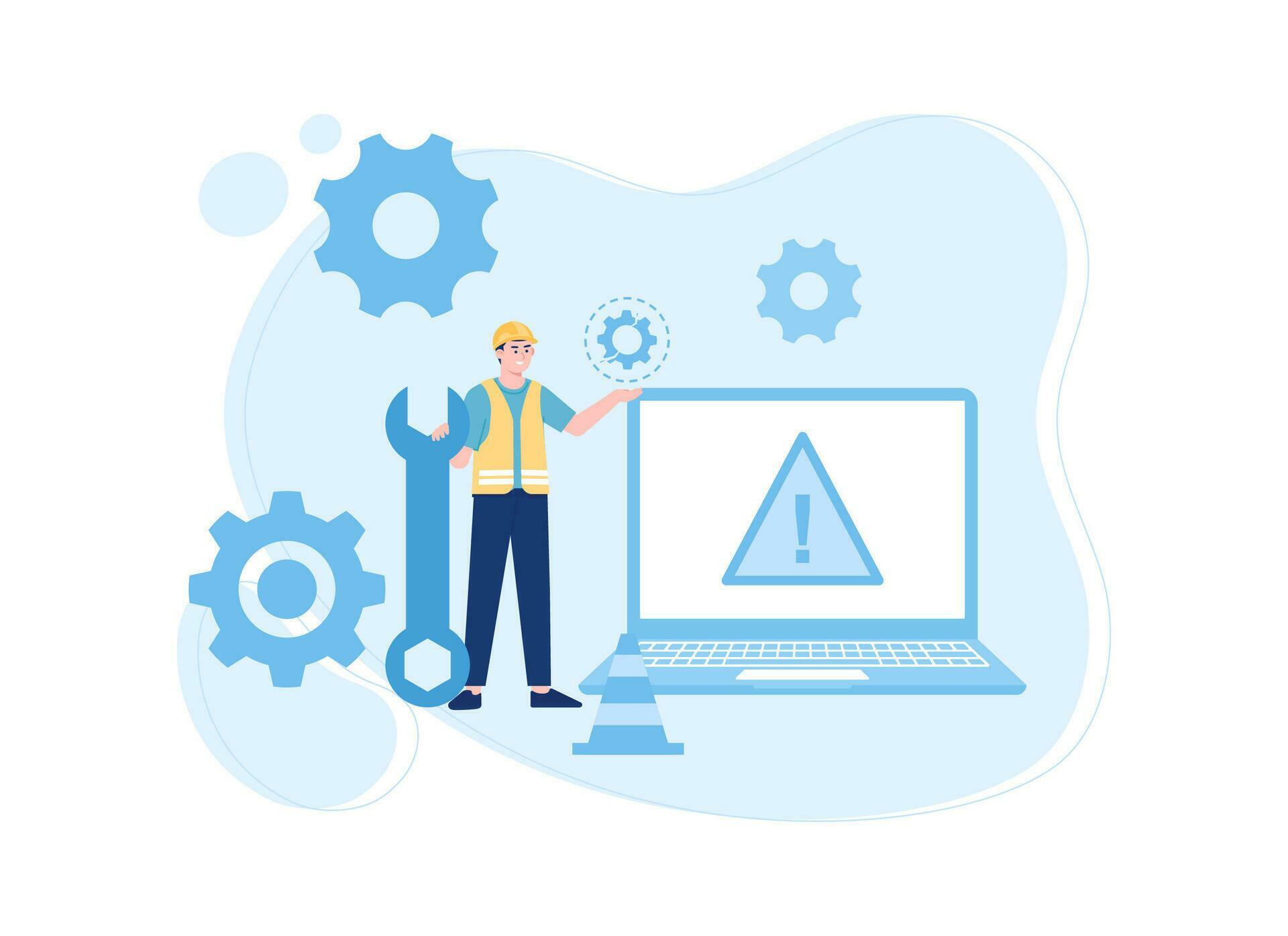 It Support Is Fixing Software Errors Concept Flat Illustration 26380392 Vector Art At Vecteezy