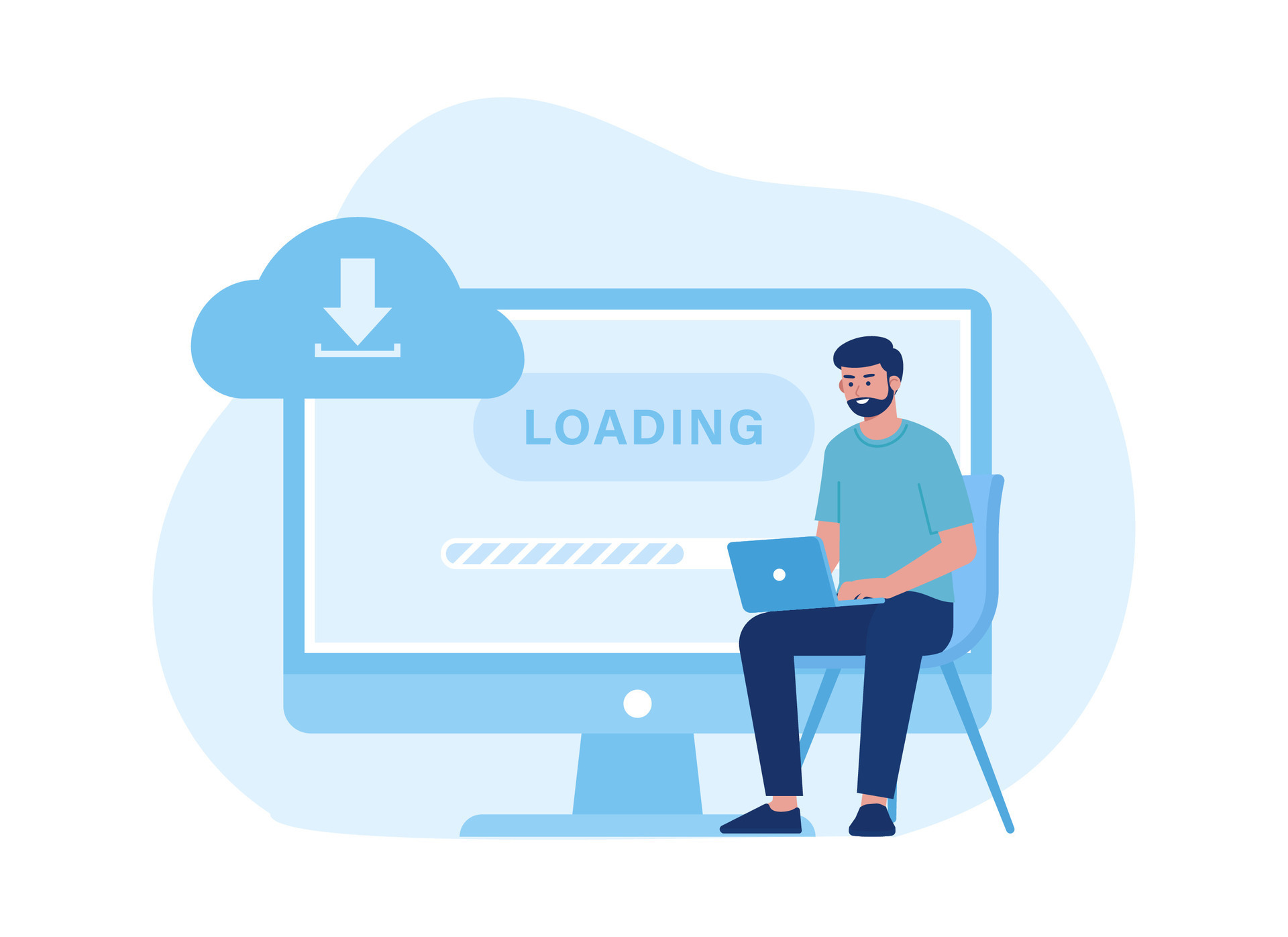 The Process Of Loading Input Data Concept Flat Illustration 26380438 Vector Art At Vecteezy