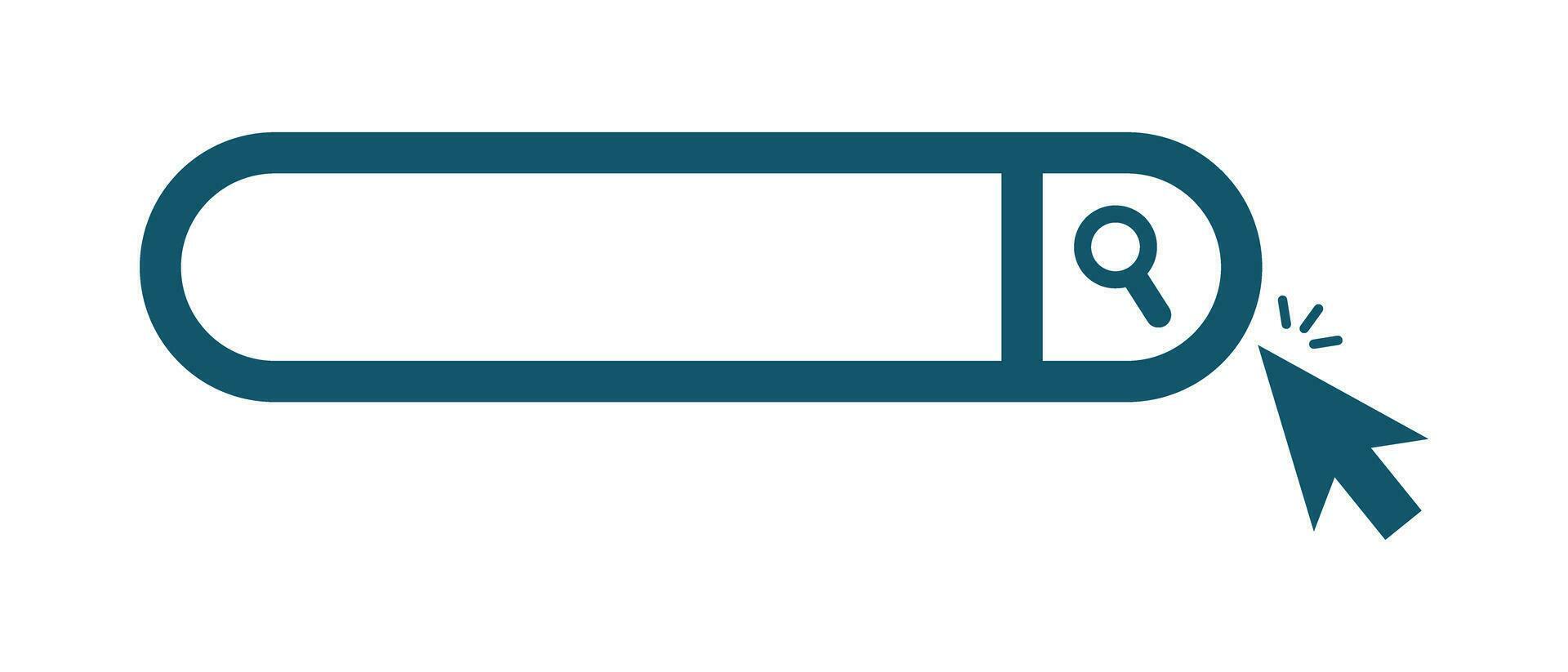 Rounded corner search box and mouse cursor to click the search button ...