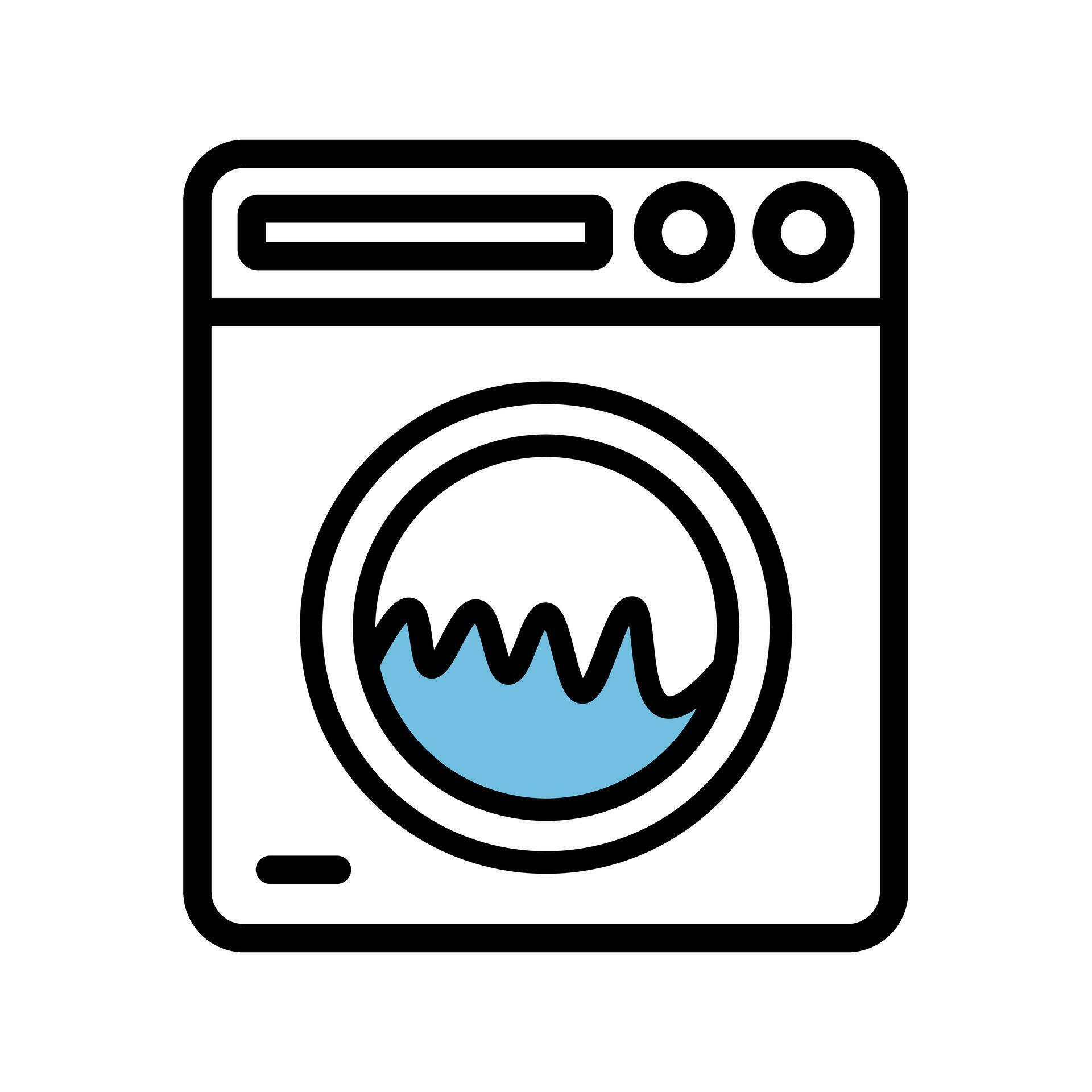 Flat design front load washing machine. Vector. 26381462 Vector Art at ...