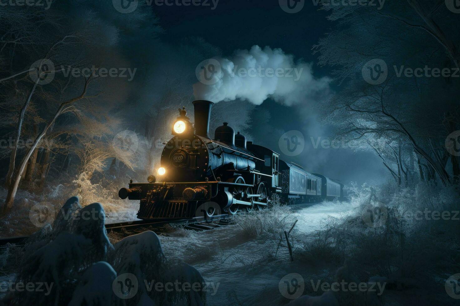 Steam locomotive winter night. Generate Ai 26382926 Stock Photo at Vecteezy Steam locomotive winter night. Generate Ai 26382926 Stock Photo at Vecteezy