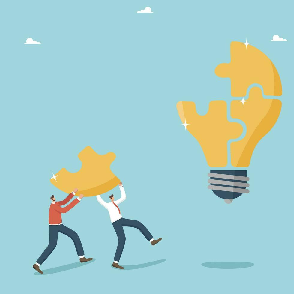 Creative thinking and brainstorming to achieve goals, teamwork in ...