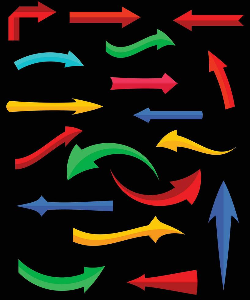 Arrows Vector Arrow Icon Collection Set Different Color Arrows Mega Set Of Vector Arrows