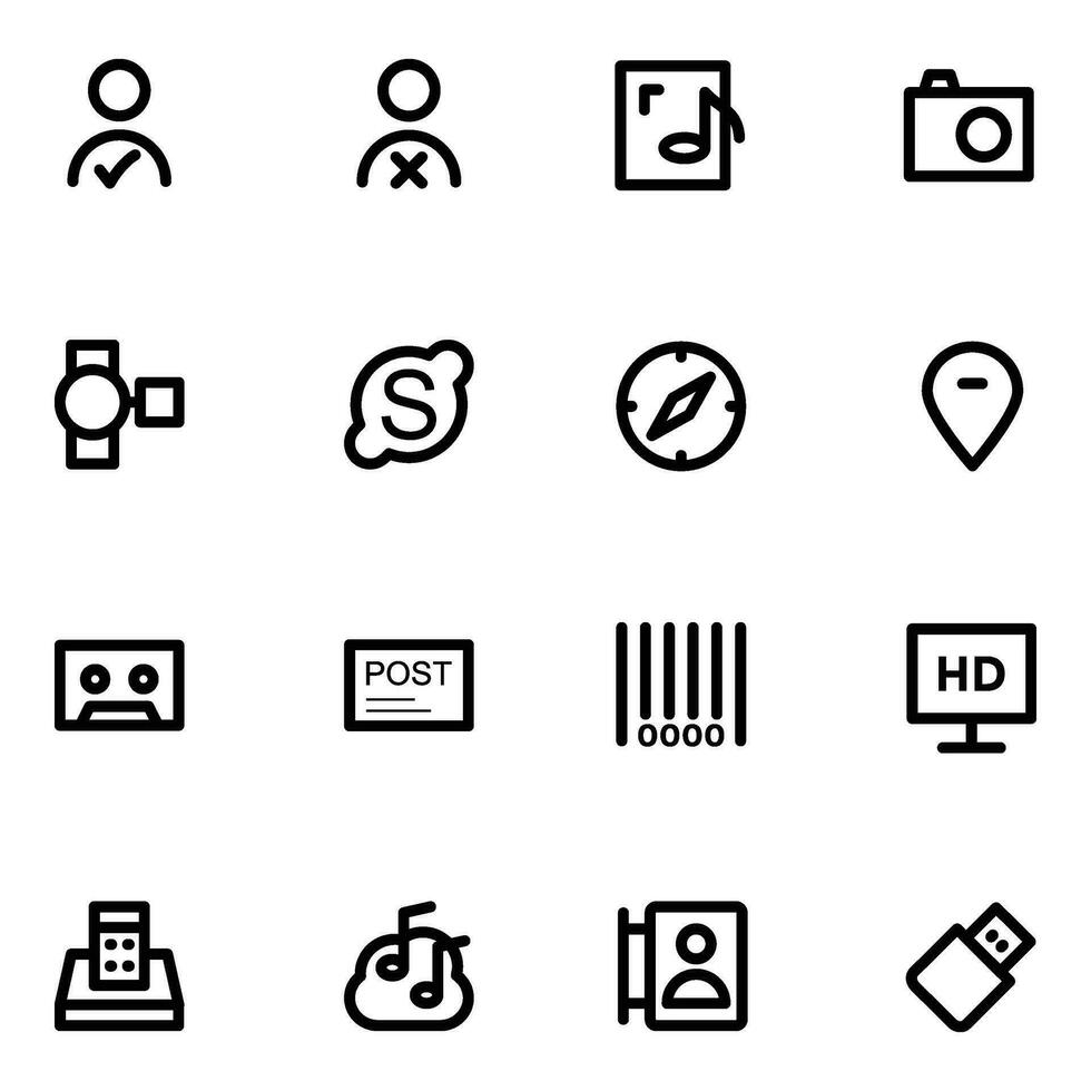 Outline Icons Collection of Input and Output Devices 26384246 Vector ... Outline Icons Collection of Input and Output Devices 26384246 Vector ...