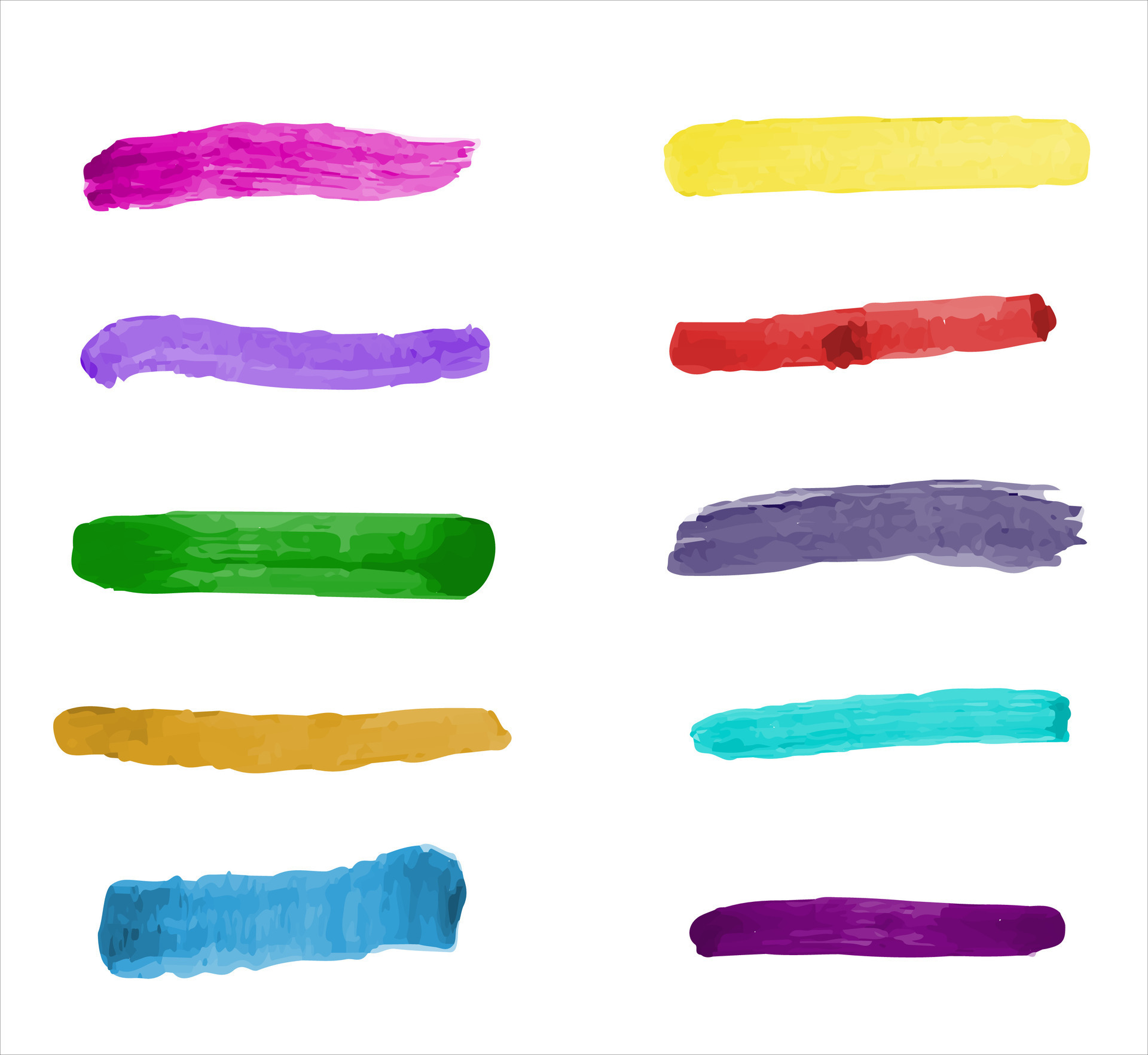 watercolor strokes, watercolor brush set 26384620 Vector Art at Vecteezy