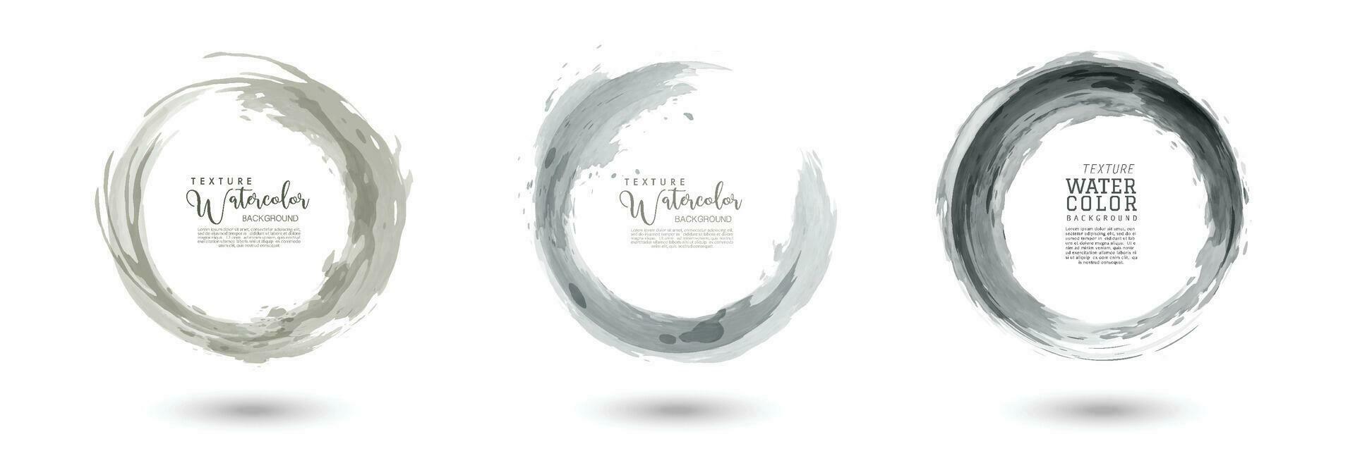 Circle splash with earth tone gray watercolor set 26386243 Vector Art ...