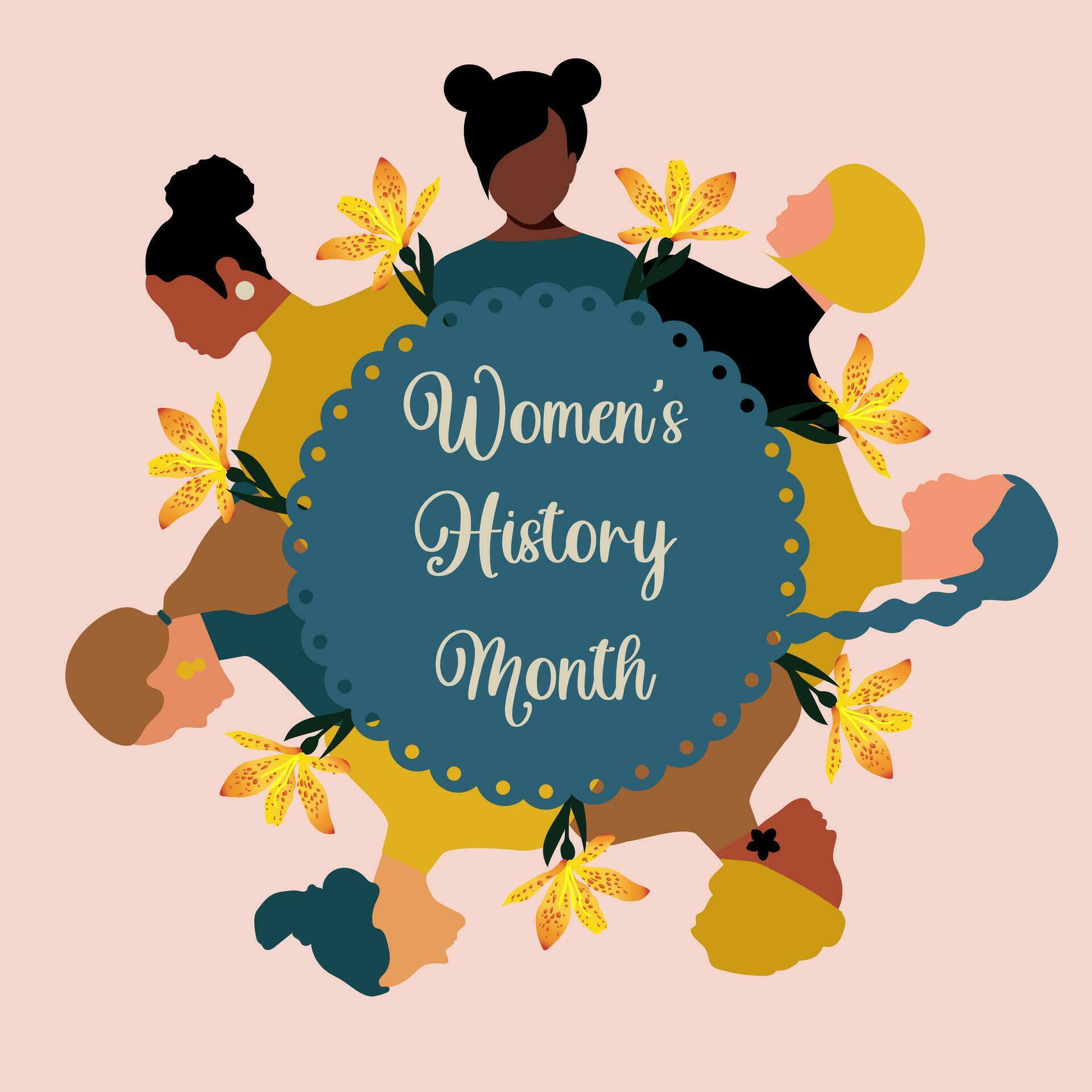 Women's History Month. Women of different ages, nationalities and ...