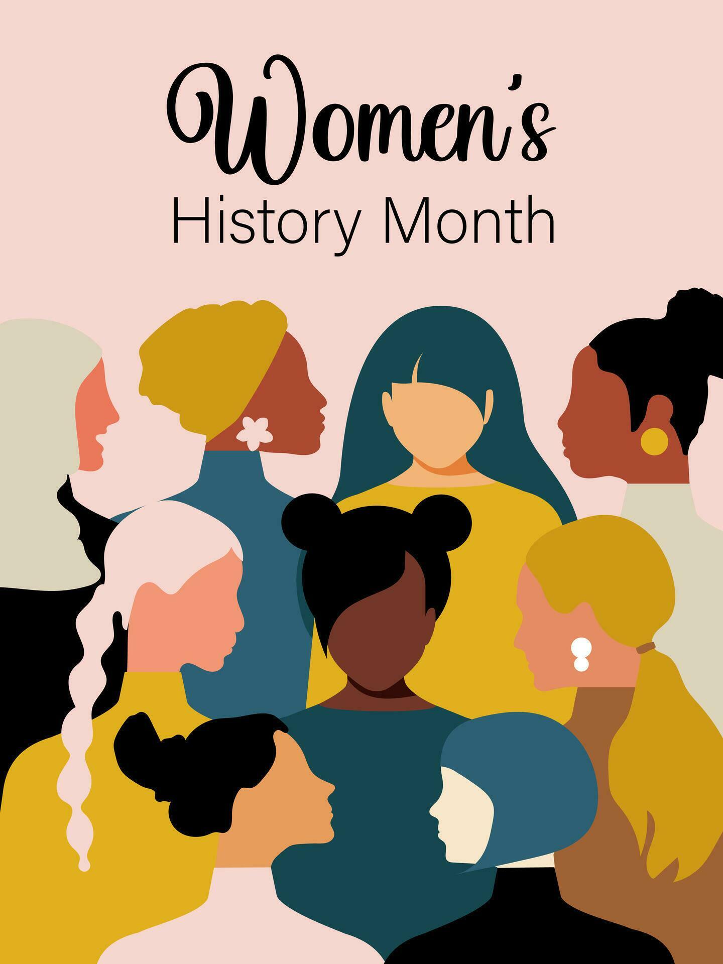 Women's History Month. Women of different ages, nationalities and ...