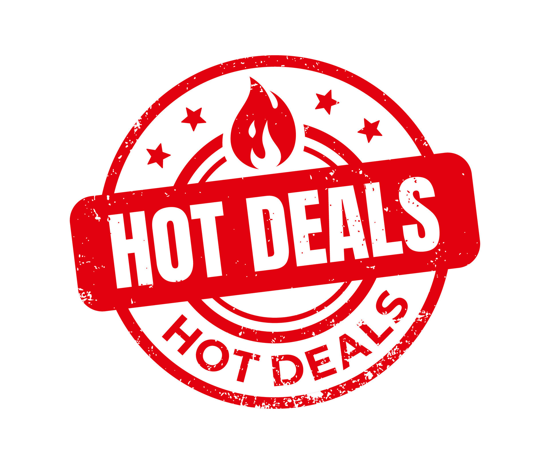 Hot deals vector stamp. Red round grunge hot deals sign on white background 26391709 Vector Art ...
