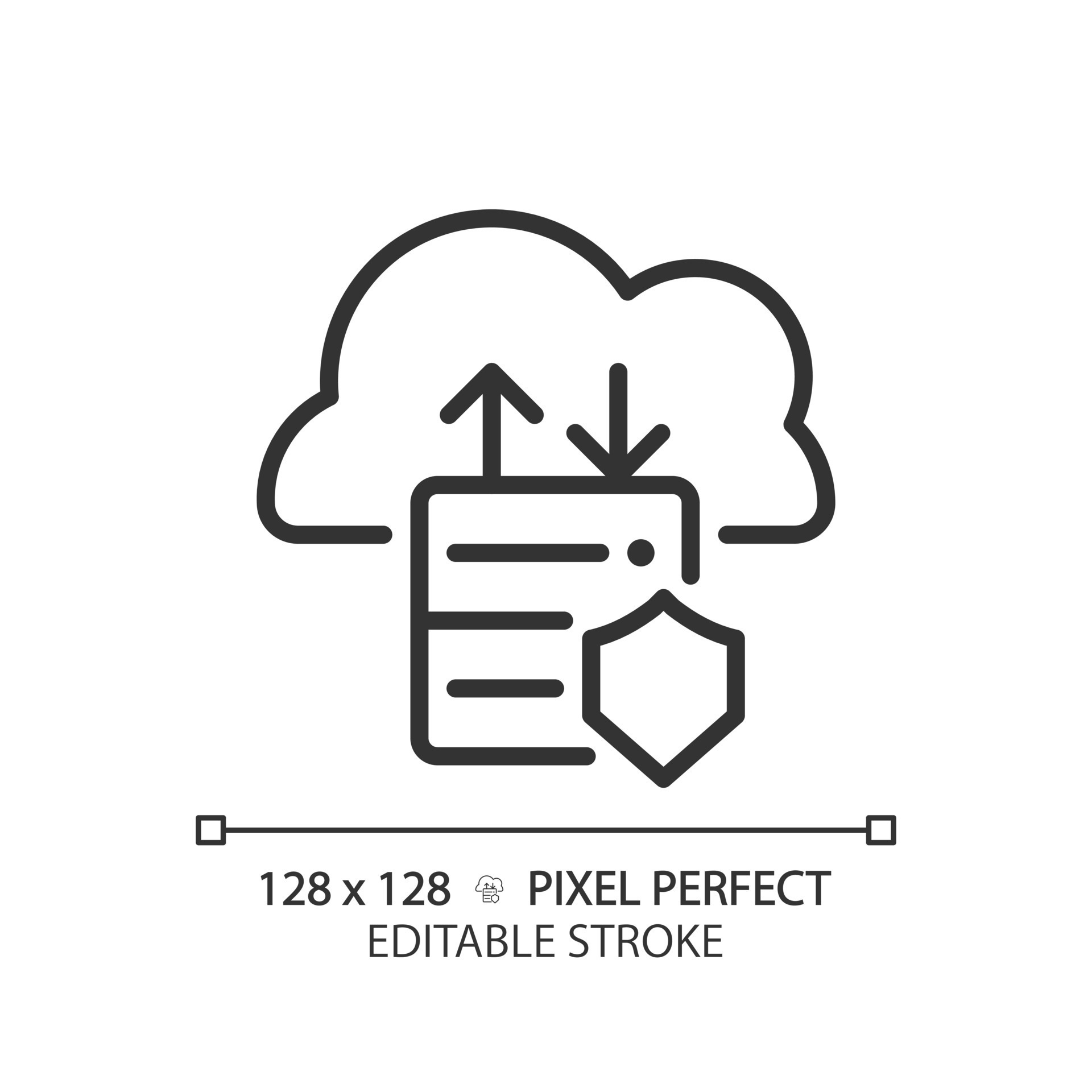 Data Migration To Cloud Pixel Perfect Linear Icon Data Transfer To Online Storage Innovative