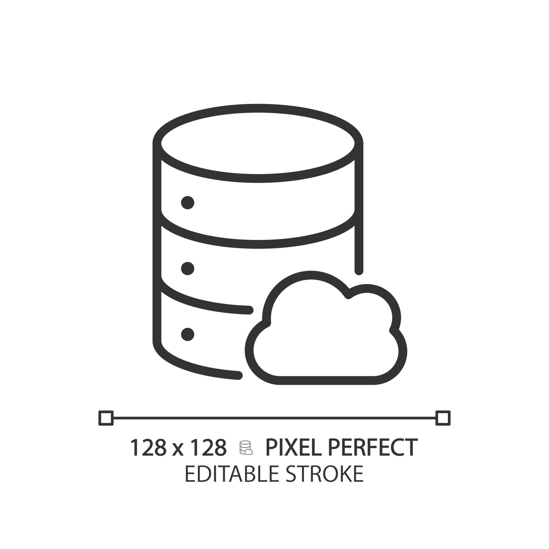 Cloud Database Pixel Perfect Linear Icon Computing Technology Of Dataset Processing Online