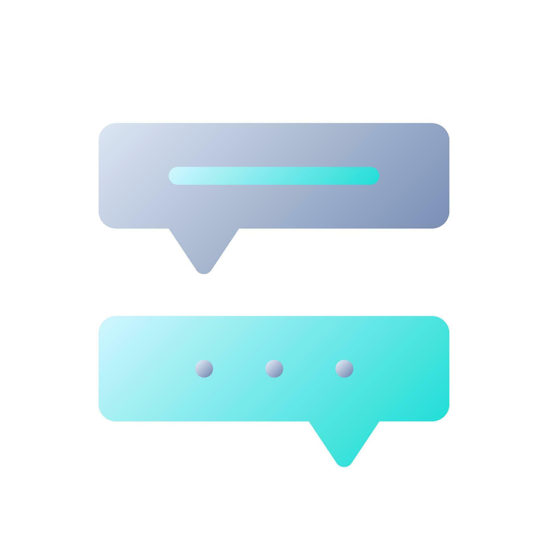 Communication with chat bot flat gradient two-color ui icon. Automated communication. Simple ...